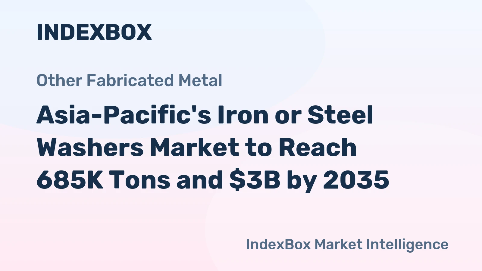 Asia-Pacific's Iron or Steel Washers Market to Reach 685K Tons and $3B by 2035