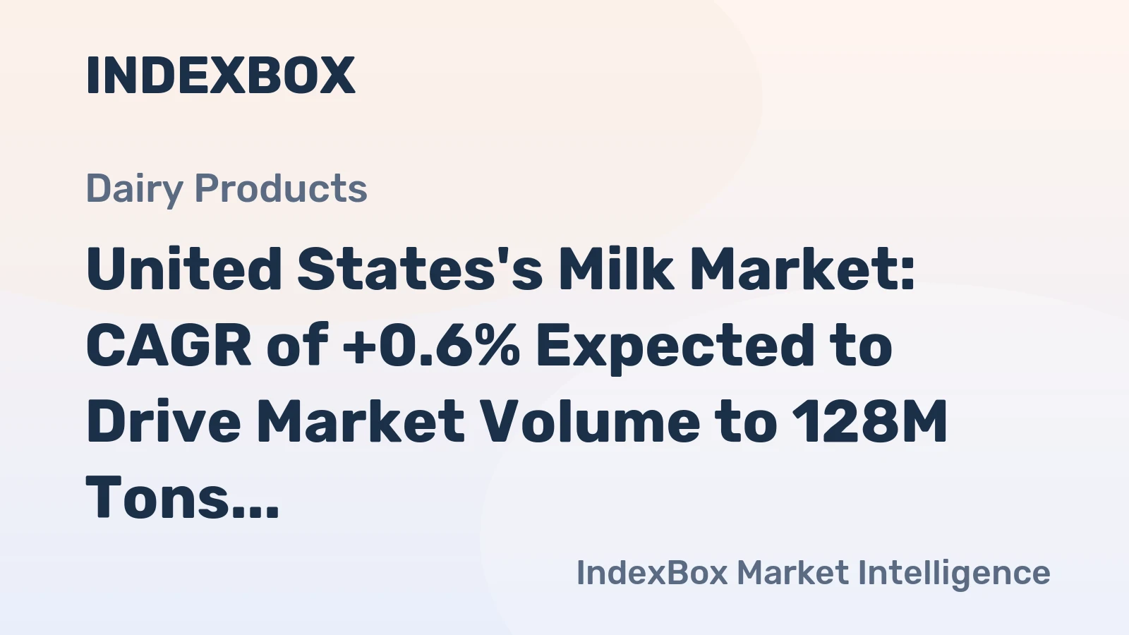 United States's Milk Market: CAGR of +0.6% Expected to Drive Market Volume to 128M Tons by 2035