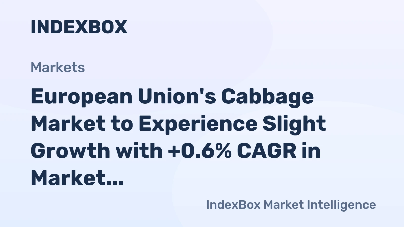 European Union's Cabbage Market to Experience Slight Growth with +0.6% CAGR in Market Volume
