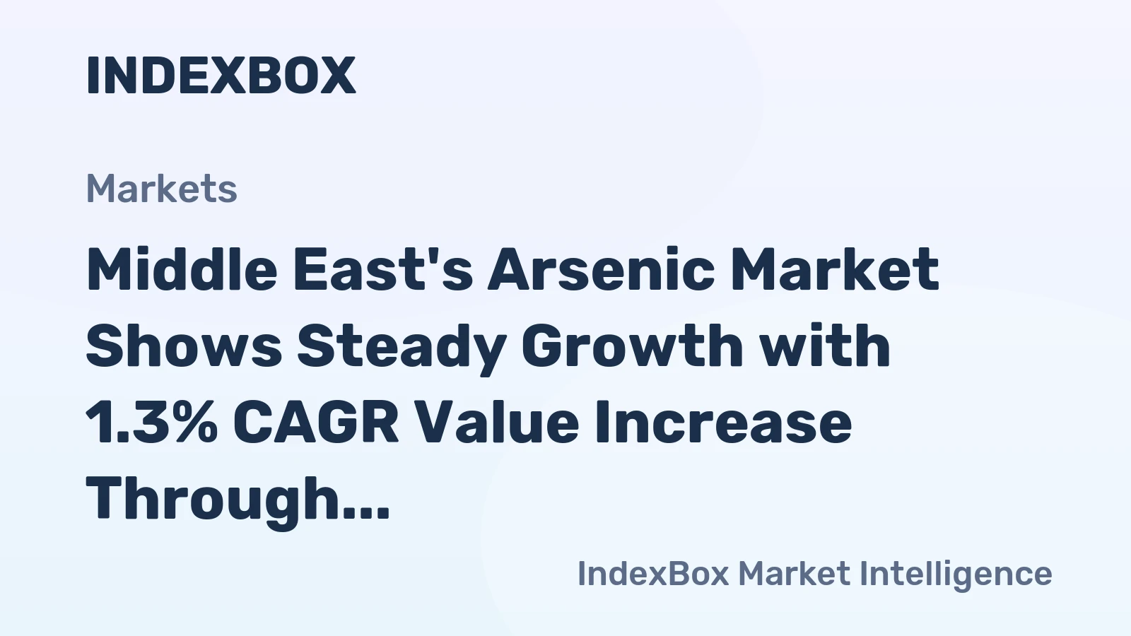 Middle East's Arsenic Market Shows Steady Growth with 1.3% CAGR Value Increase Through 2035
