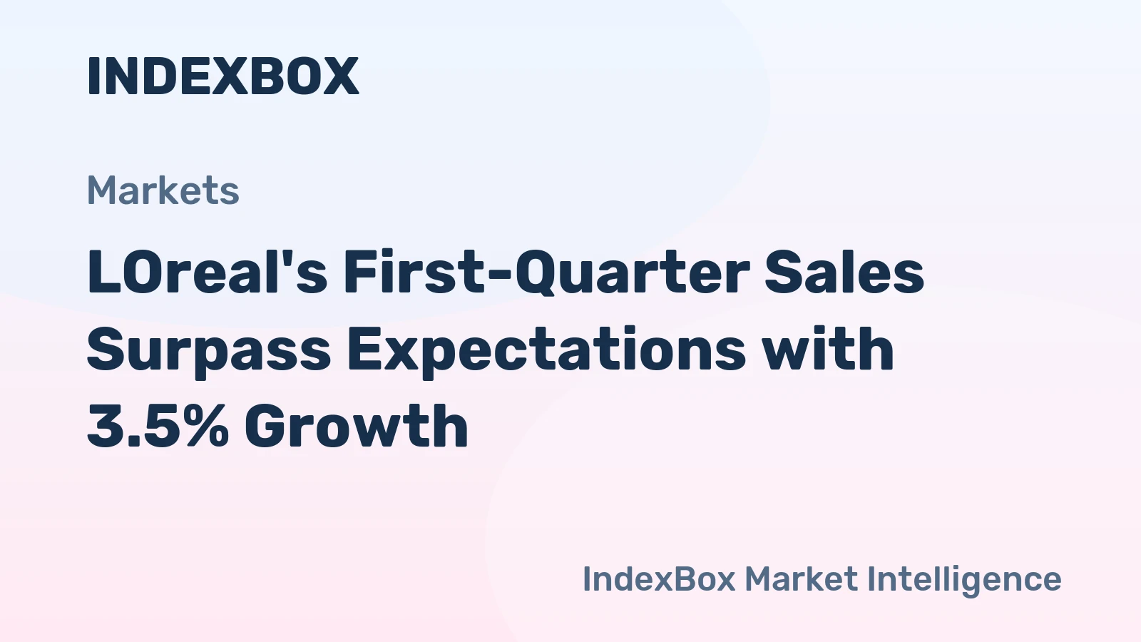 LOreal's First-Quarter Sales Surpass Expectations with 3.5% Growth