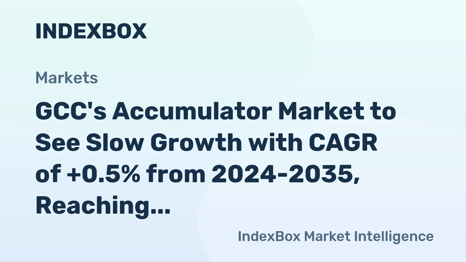 GCC's Accumulator Market to See Slow Growth with CAGR of +0.5% from 2024-2035, Reaching 37M Units by 2035