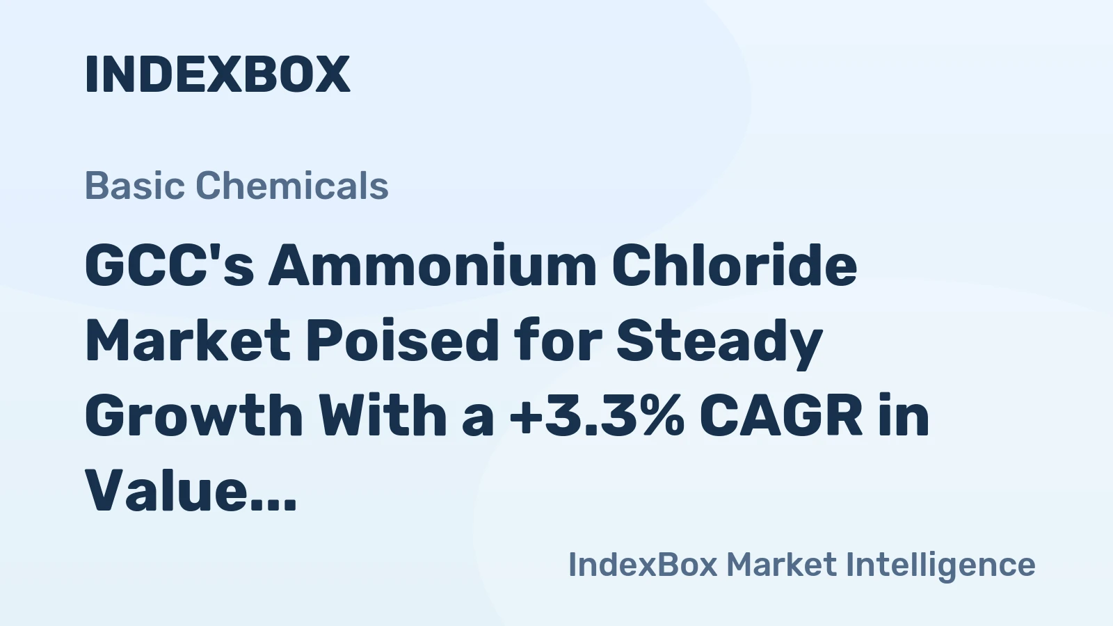 GCC's Ammonium Chloride Market Poised for Steady Growth With a +3.3% CAGR in Value