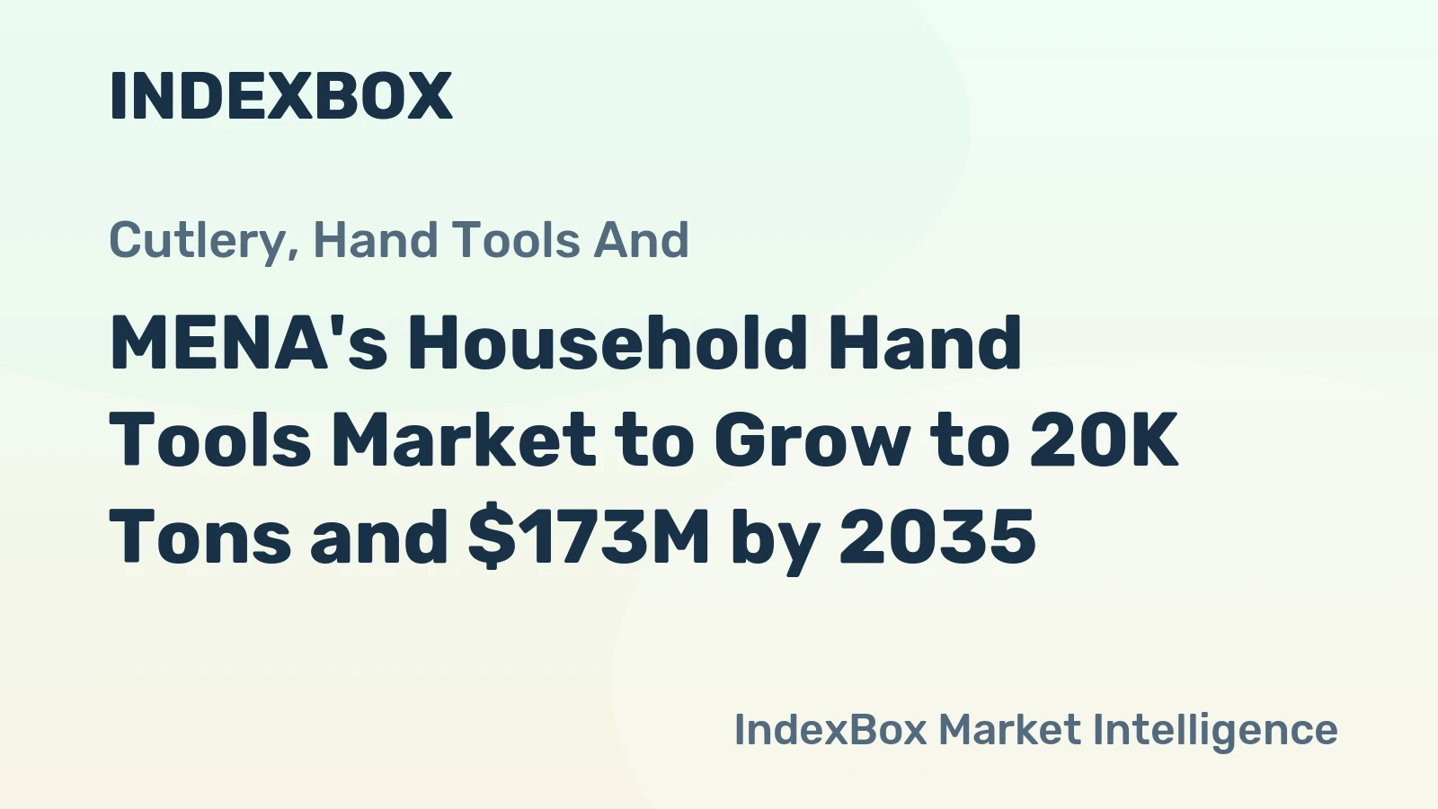 MENA's Household Hand Tools Market to Grow to 20K Tons and $173M by 2035