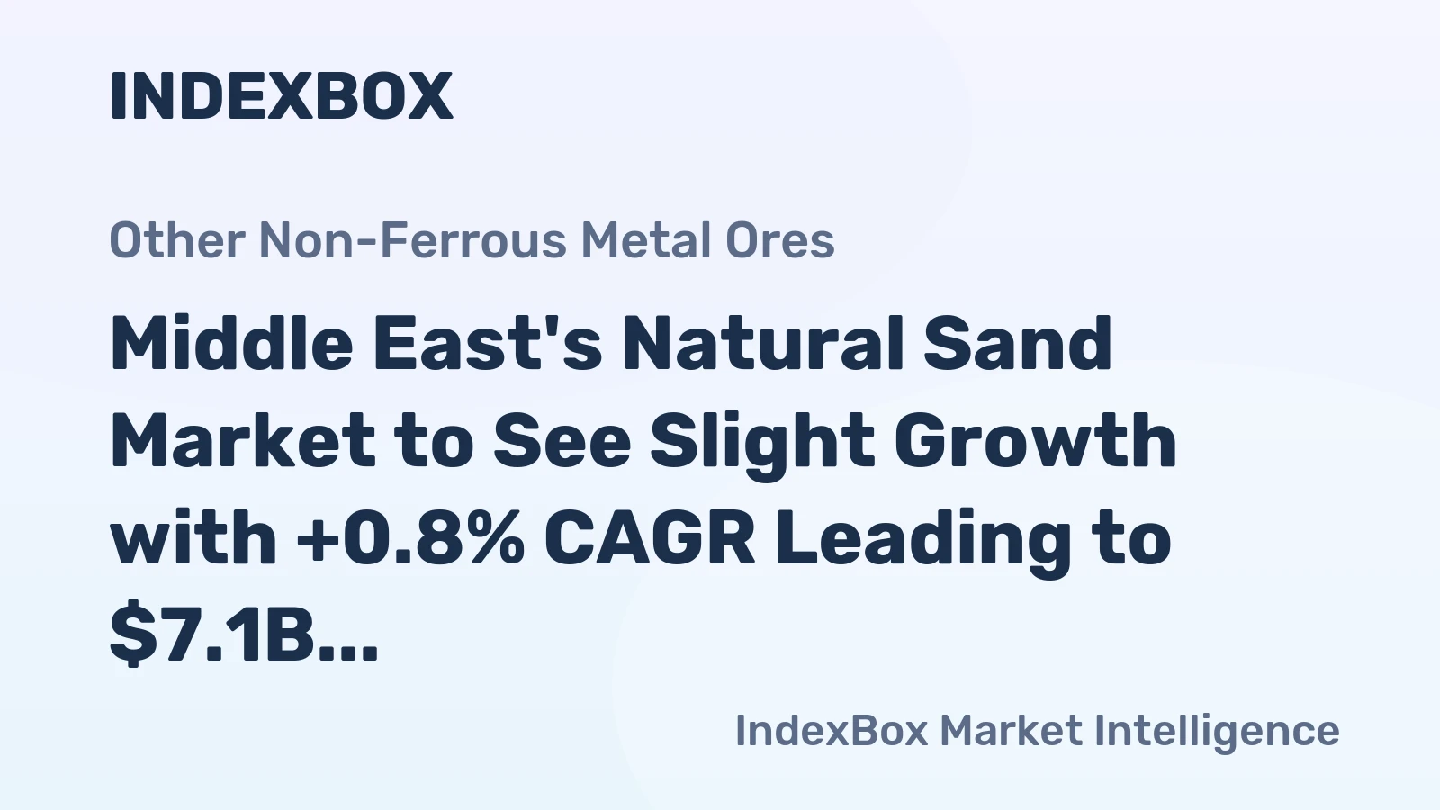 Middle East's Natural Sand Market to See Slight Growth with +0.8% CAGR Leading to $7.1B Value by 2035