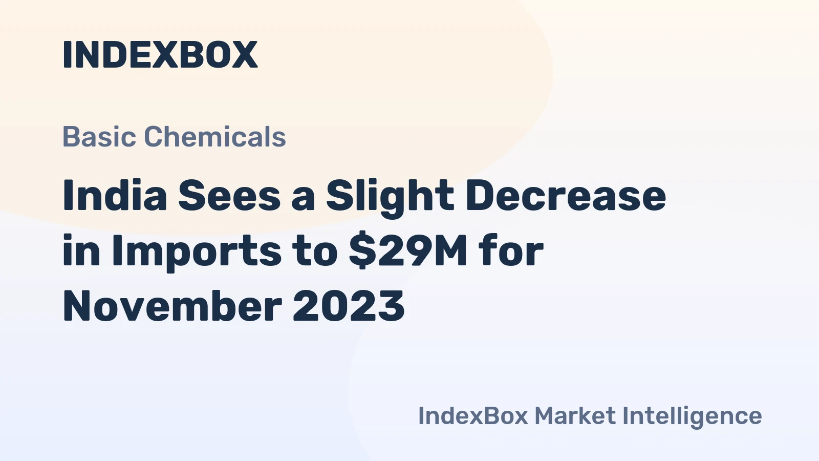 India Sees a Slight Decrease in Imports to $29M for November 2023