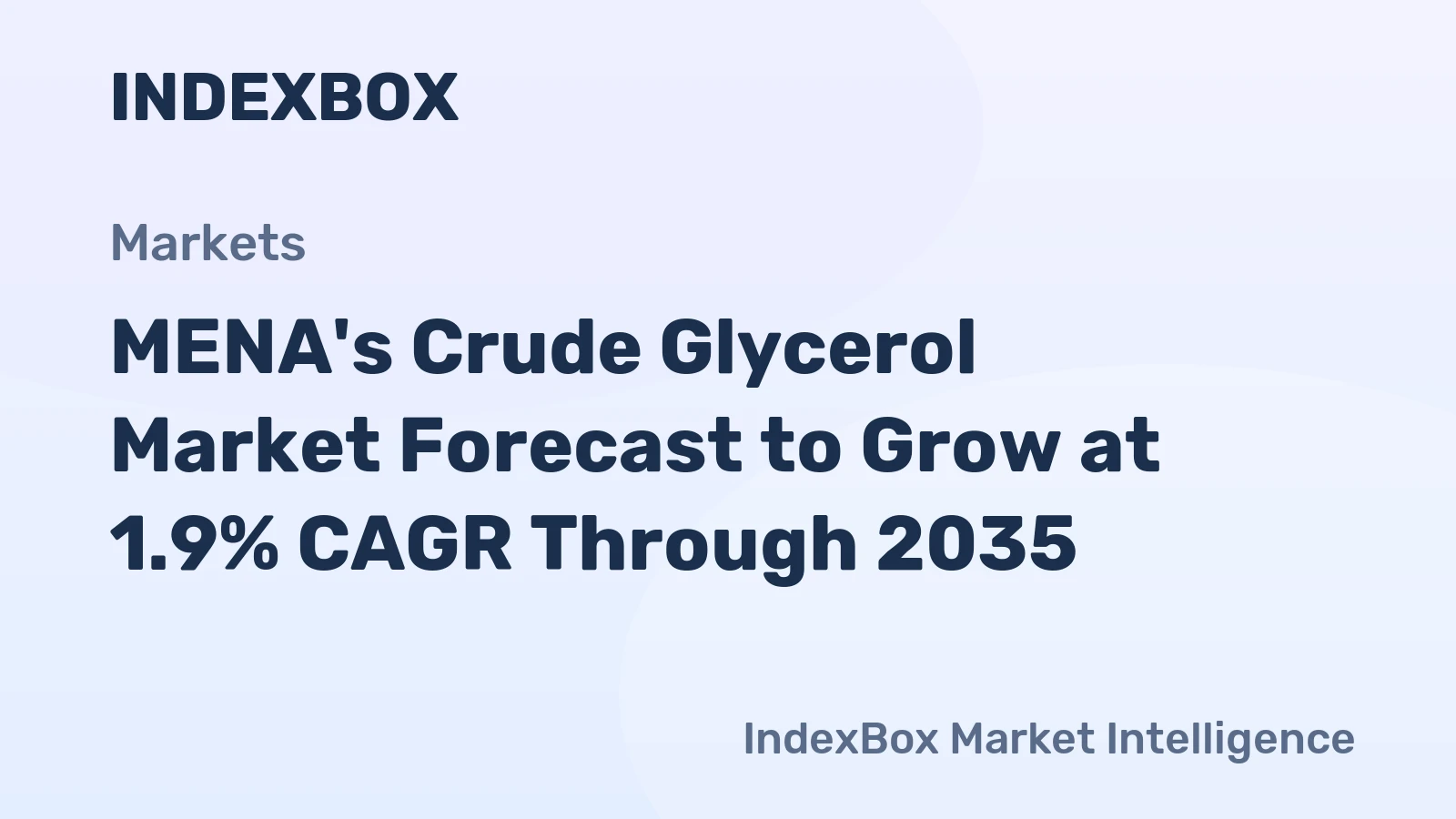 MENA's Crude Glycerol Market Forecast to Grow at 1.9% CAGR Through 2035