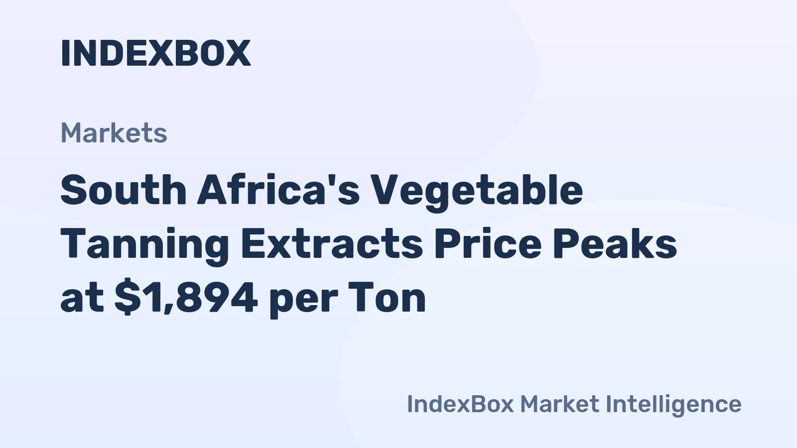 South Africa's Vegetable Tanning Extracts Price Peaks at $1,894 per Ton