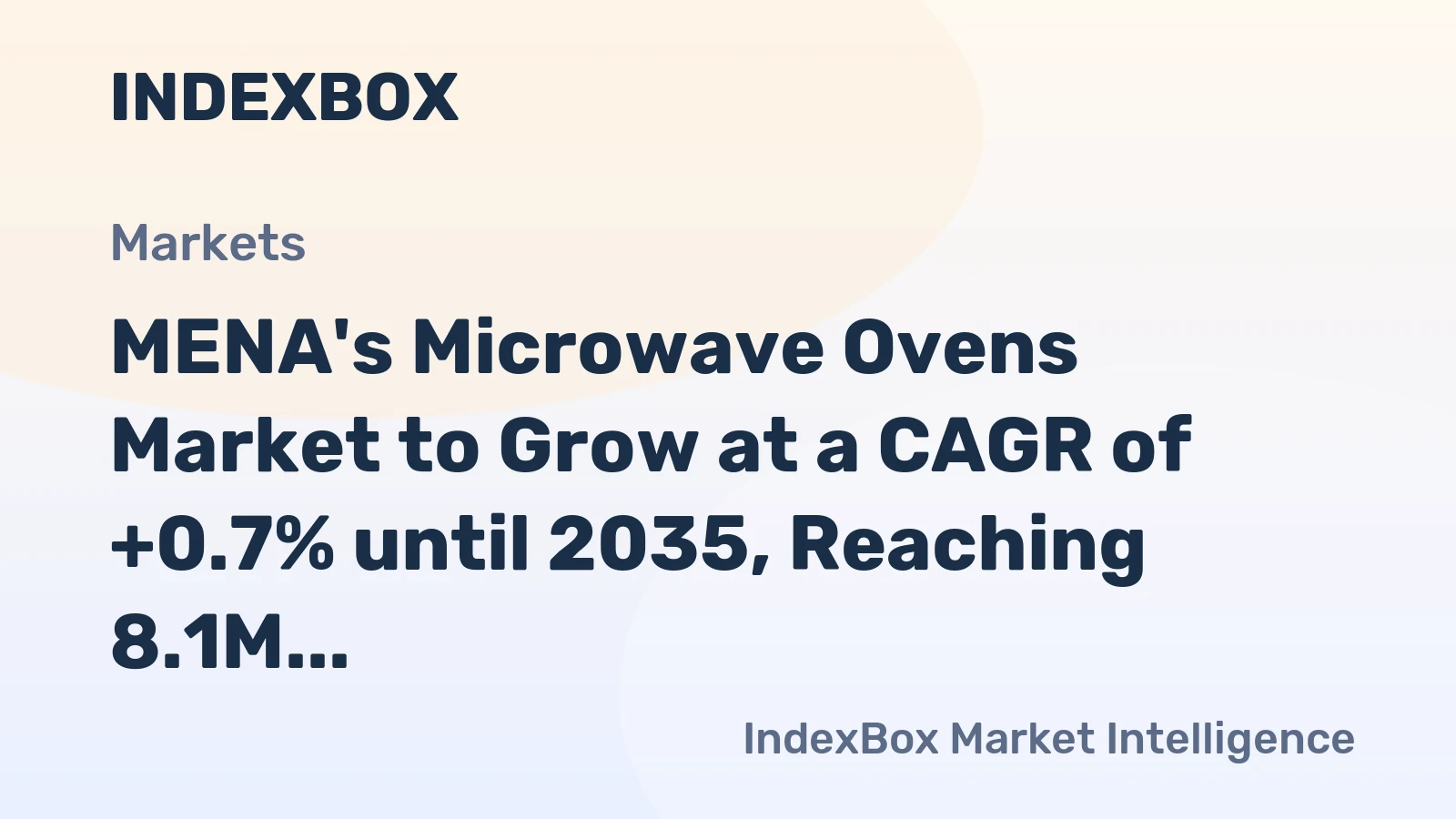 MENA's Microwave Ovens Market to Grow at a CAGR of +0.7% until 2035, Reaching 8.1M Units