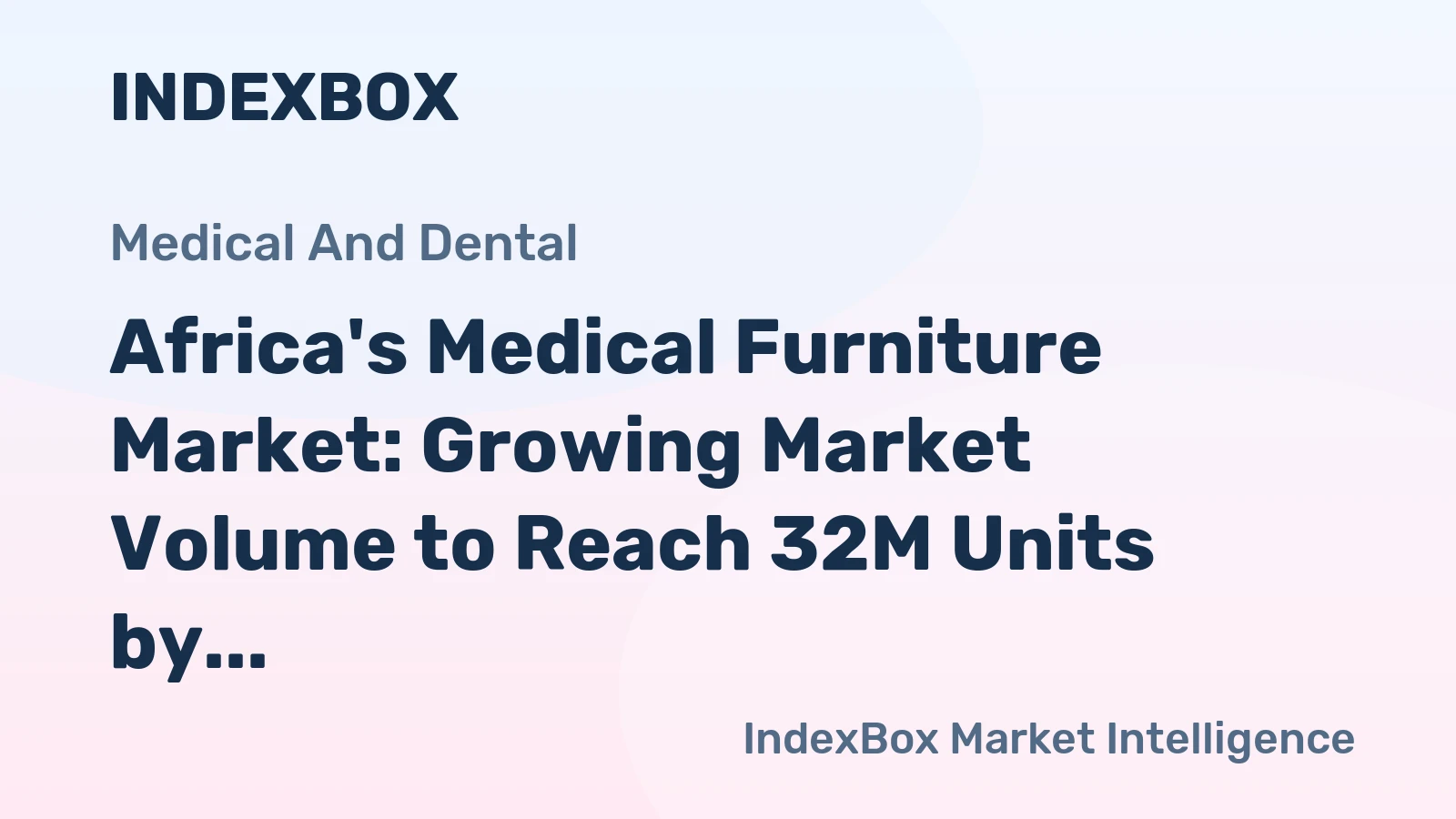Africa's Medical Furniture Market: Growing Market Volume to Reach 32M Units by 2035