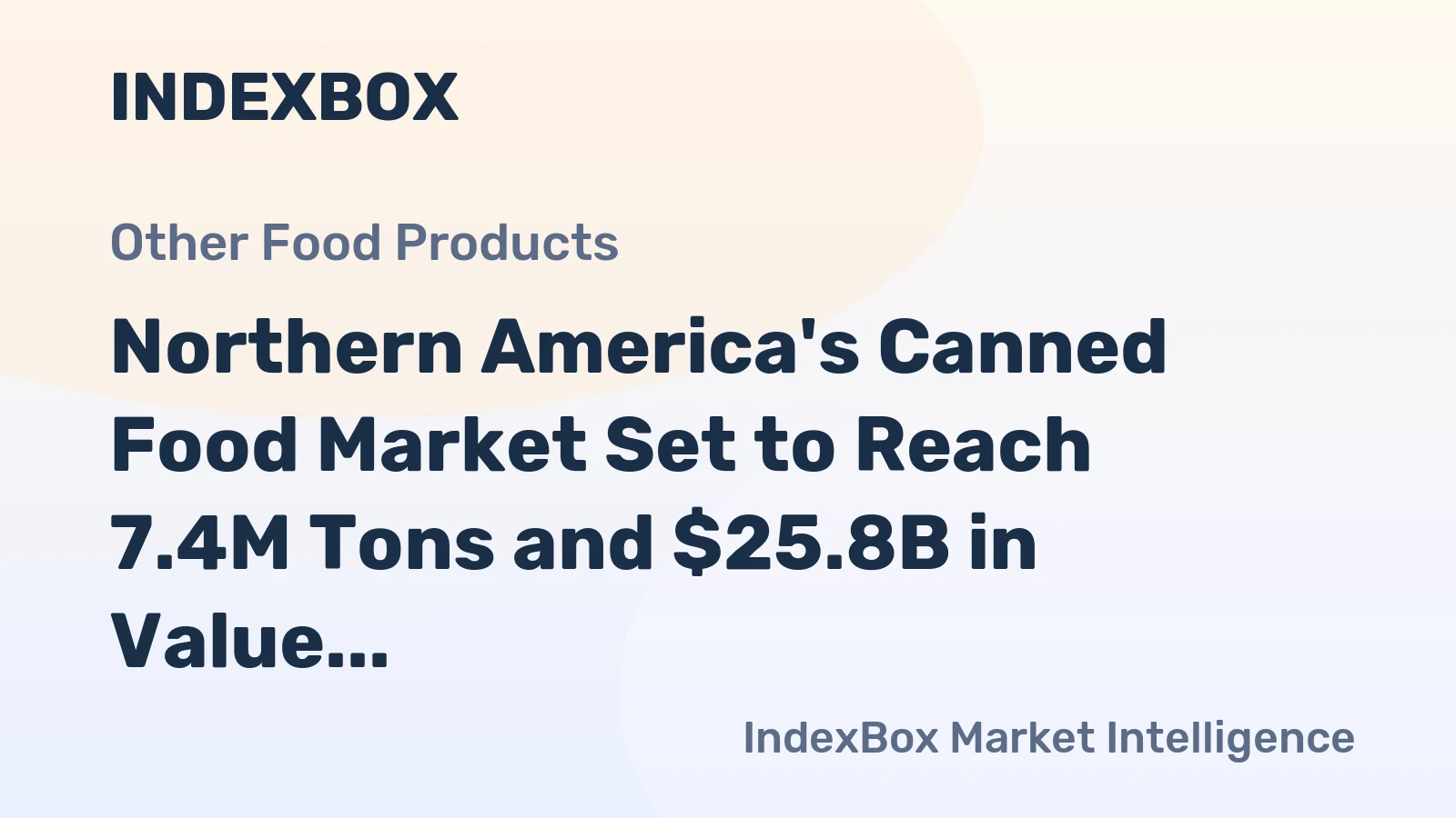 Northern America's Canned Food Market Set to Reach 7.4M Tons and $25.8B in Value