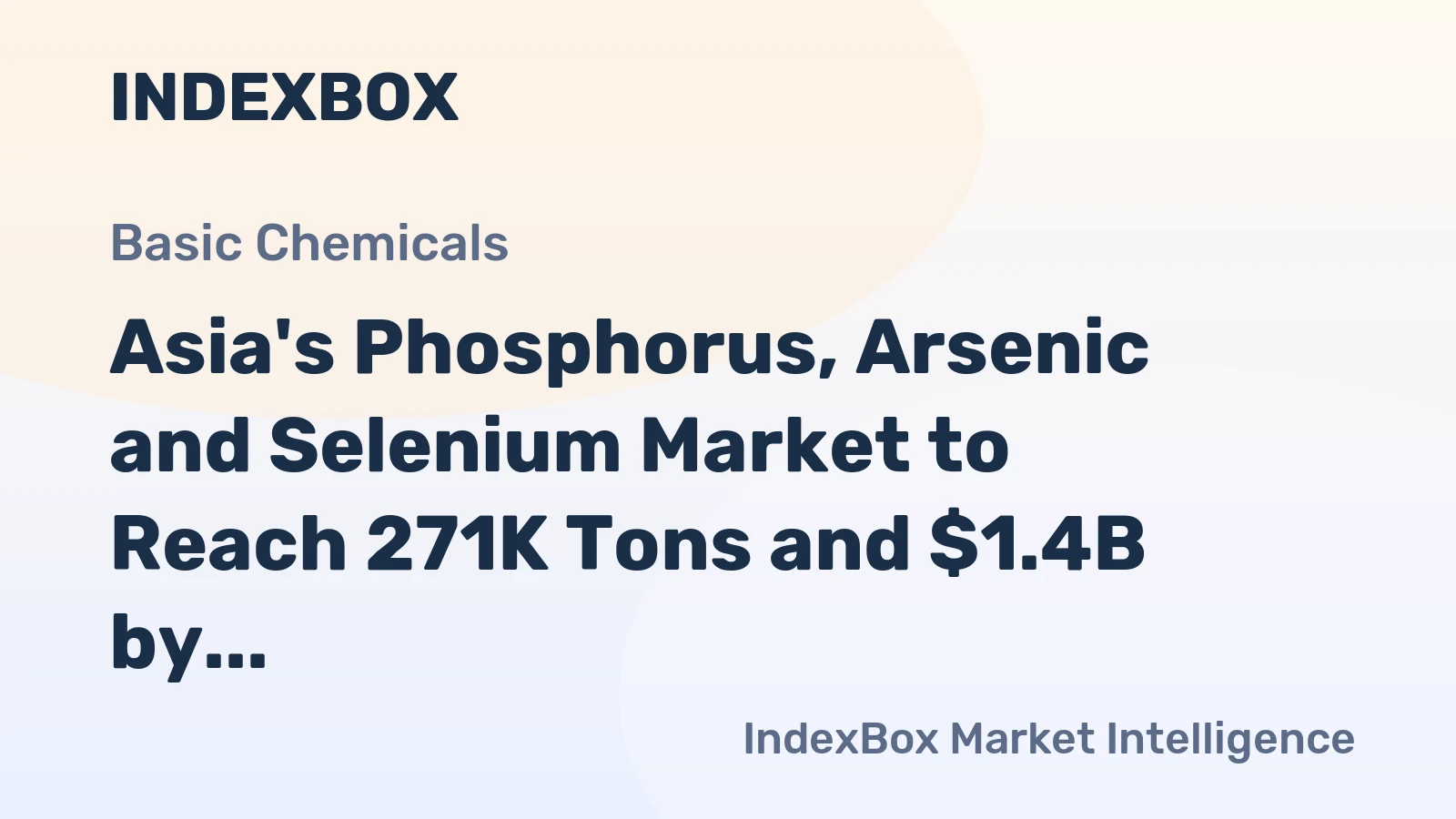 Asia's Phosphorus, Arsenic and Selenium Market to Reach 271K Tons and $1.4B by 2035