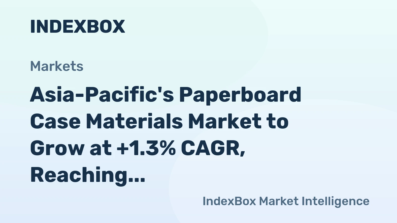 Asia-Pacific's Paperboard Case Materials Market to Grow at +1.3% CAGR, Reaching $78.2B by 2035