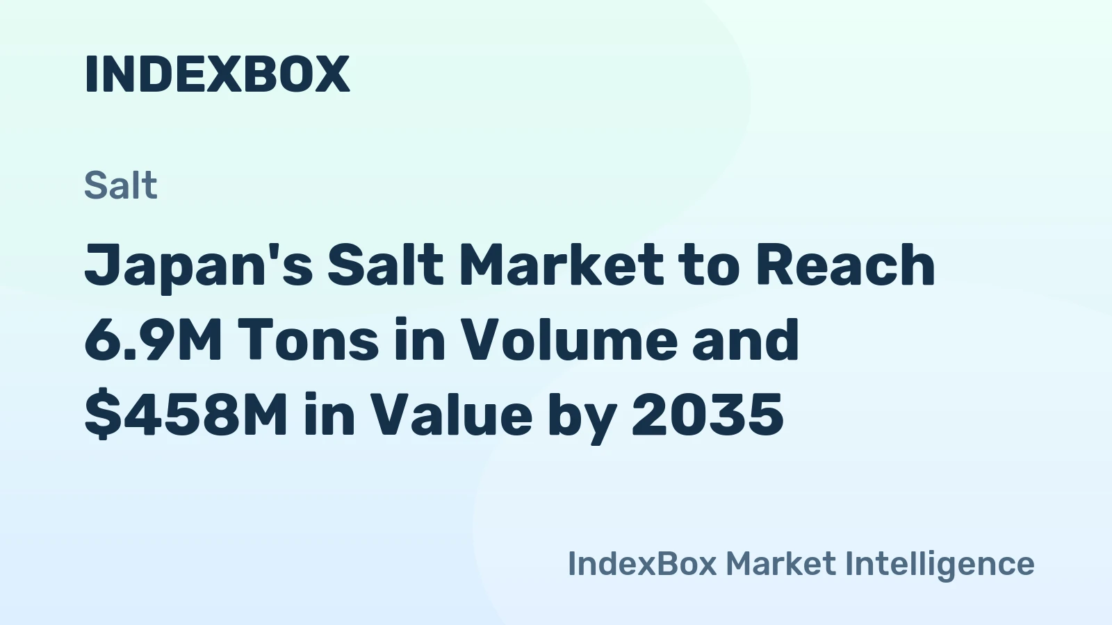 Japan's Salt Market to Reach 6.9M Tons in Volume and $458M in Value by 2035