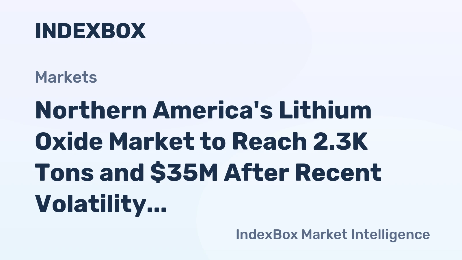 Northern America's Lithium Oxide Market to Reach 2.3K Tons and $35M After Recent Volatility