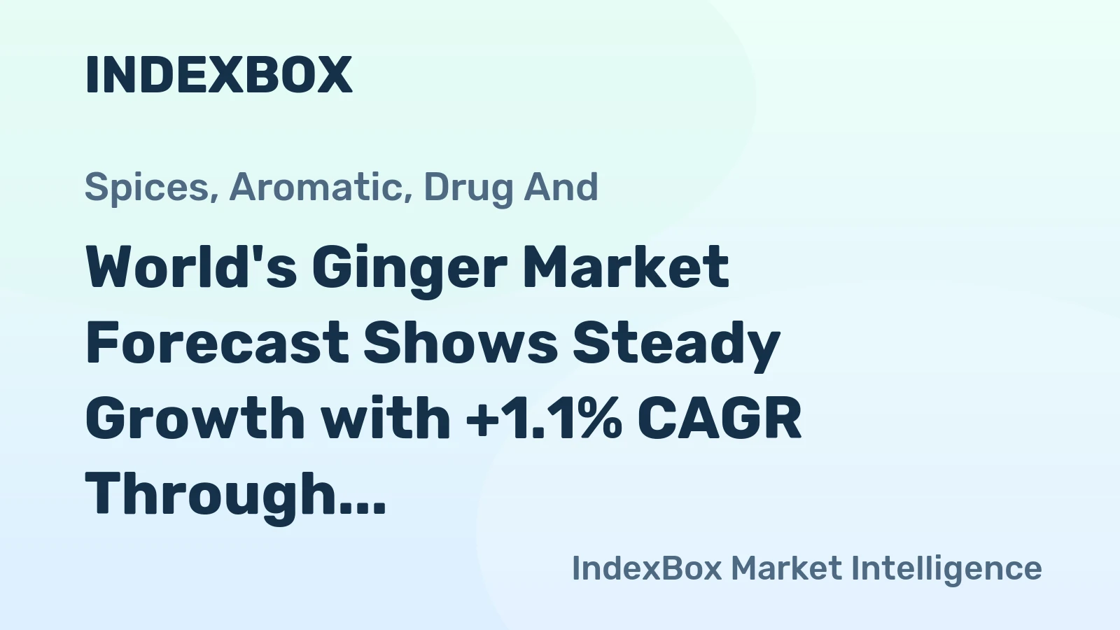 World's Ginger Market Forecast Shows Steady Growth with +1.1% CAGR Through 2035