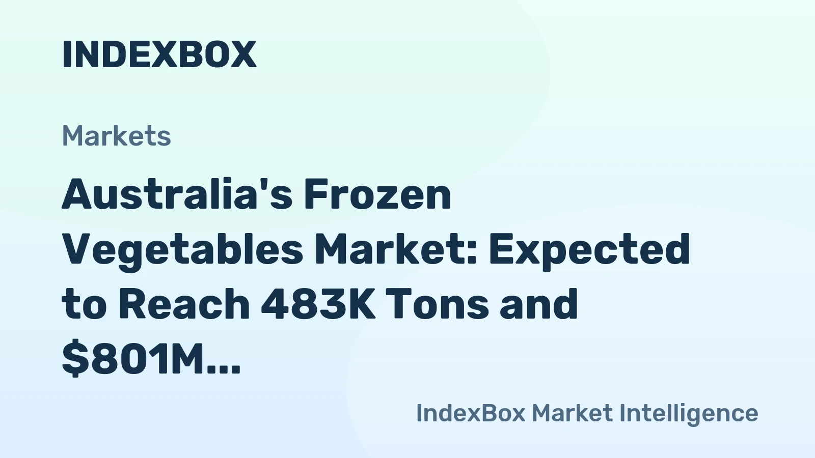 Australia's Frozen Vegetables Market: Expected to Reach 483K Tons and $801M by 2035