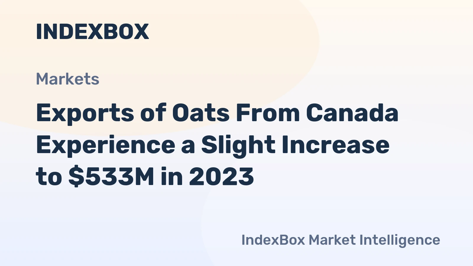 Exports of Oats From Canada Experience a Slight Increase to $533M in 2023