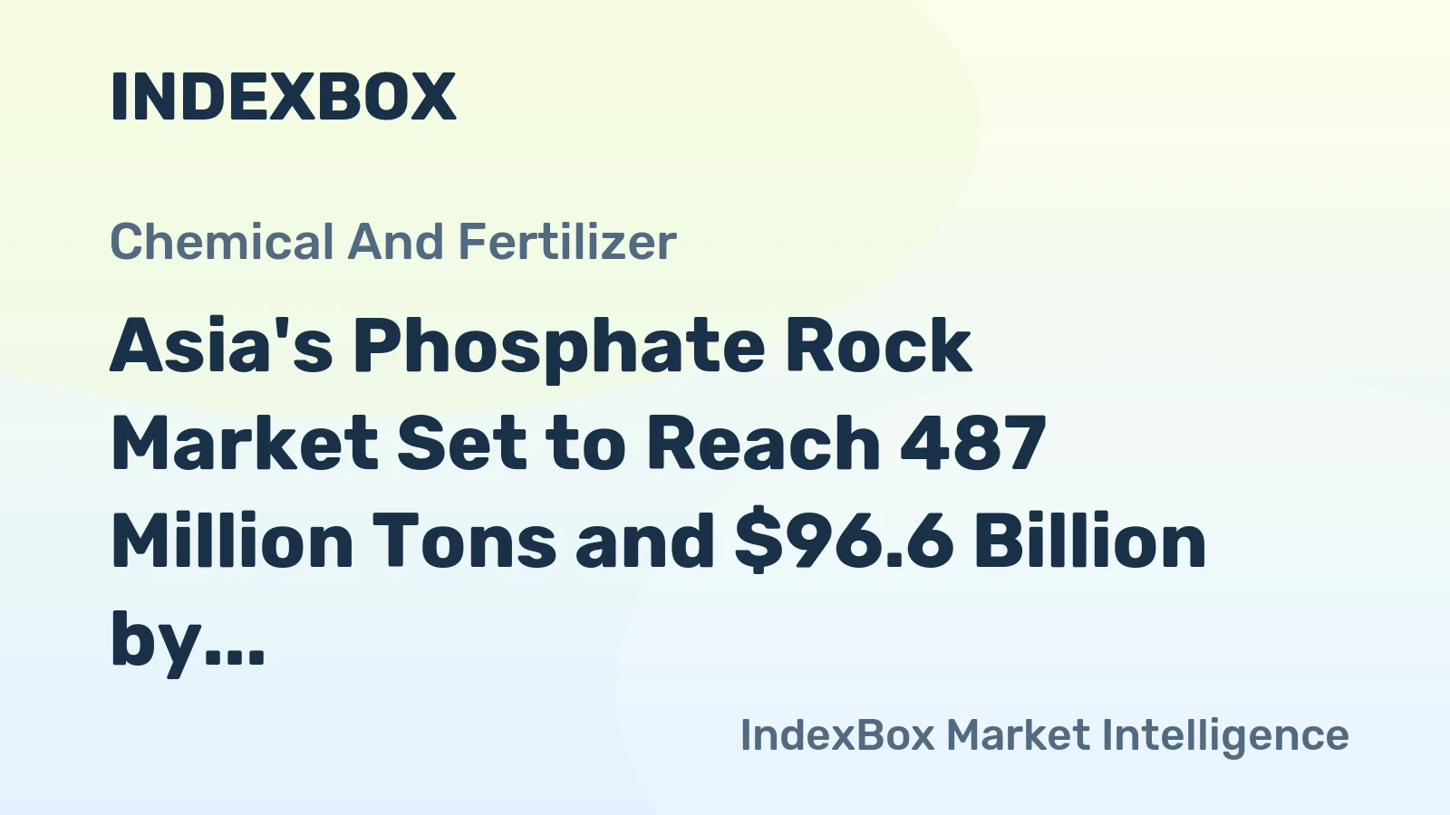 Asia's Phosphate Rock Market Set to Reach 487 Million Tons and $96.6 Billion by 2035