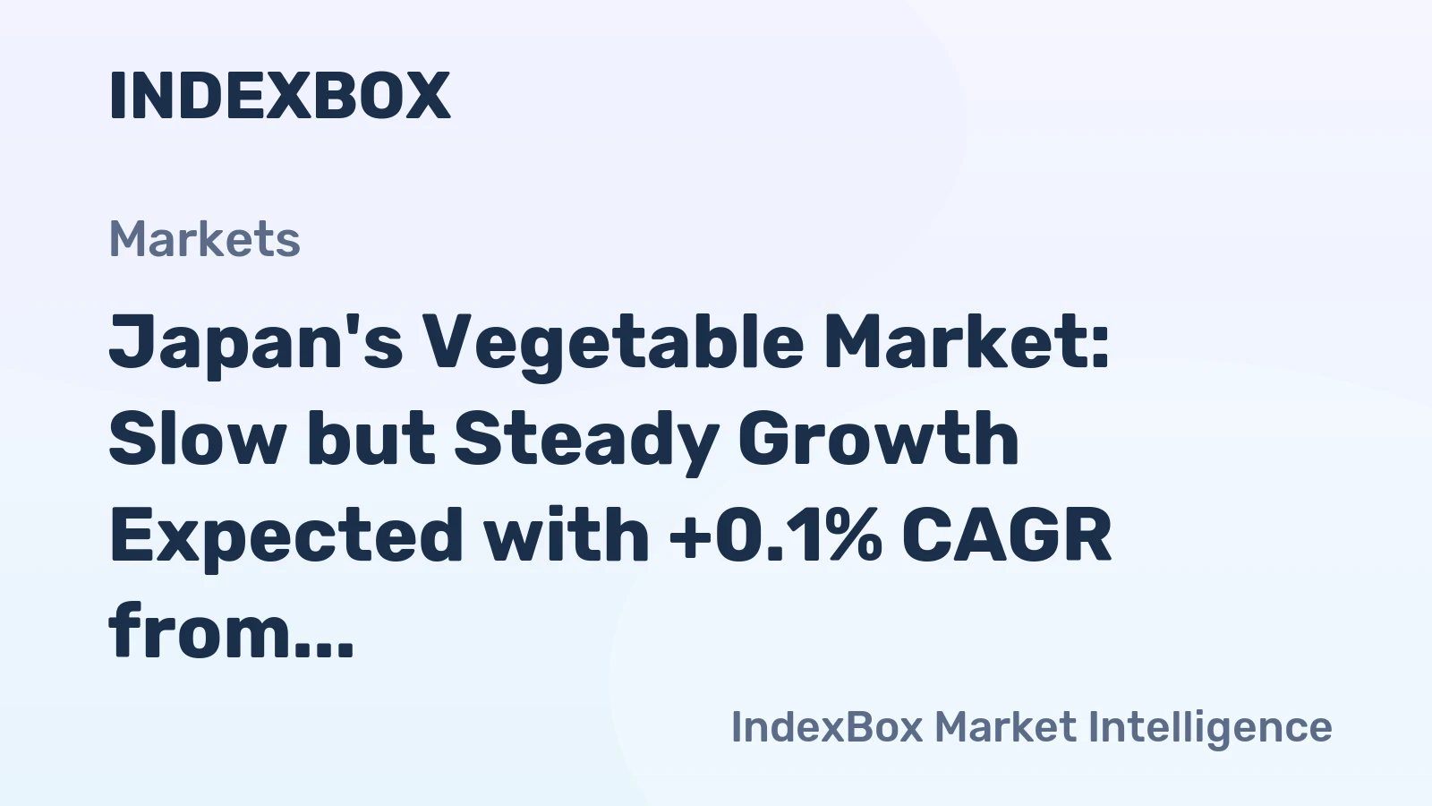 Japan's Vegetable Market: Slow but Steady Growth Expected with +0.1% CAGR from 2024 to 2035
