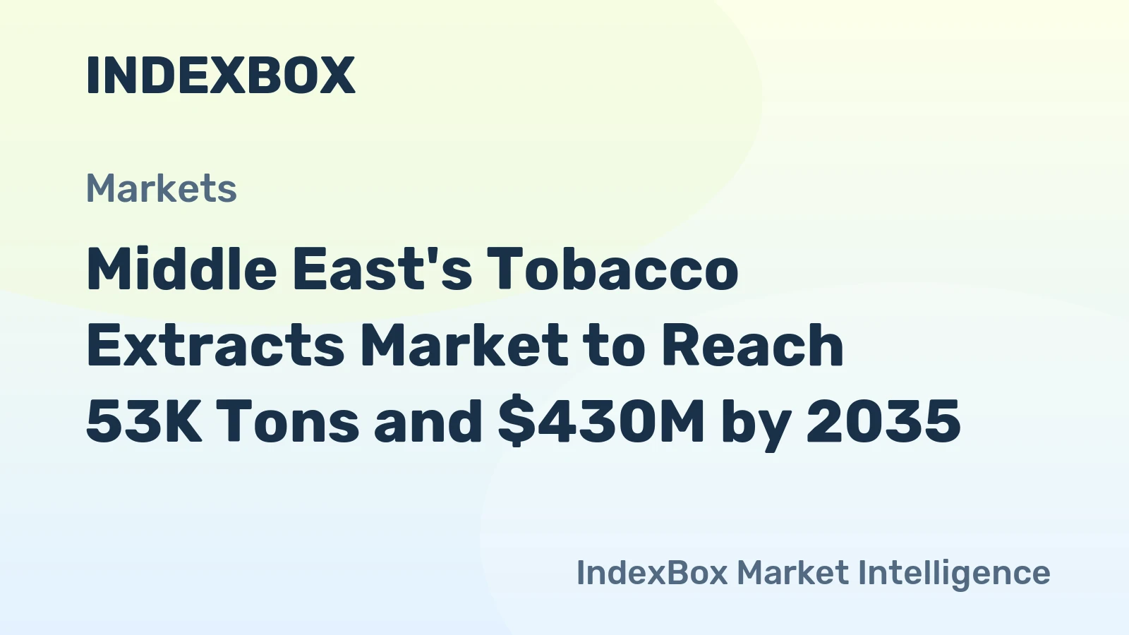 Middle East's Tobacco Extracts Market to Reach 53K Tons and $430M by 2035