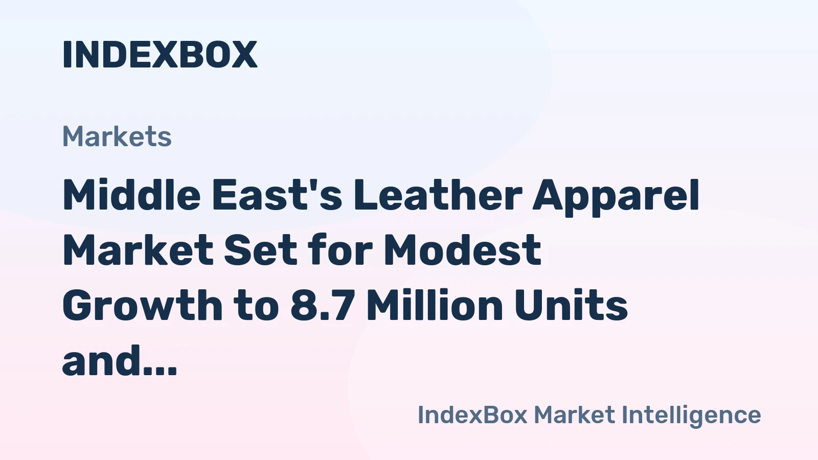 Middle East's Leather Apparel Market Set for Modest Growth to 8.7 Million Units and $668 Million