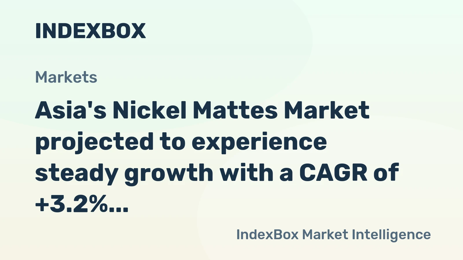 Asia's Nickel Mattes Market projected to experience steady growth with a CAGR of +3.2% through 2035