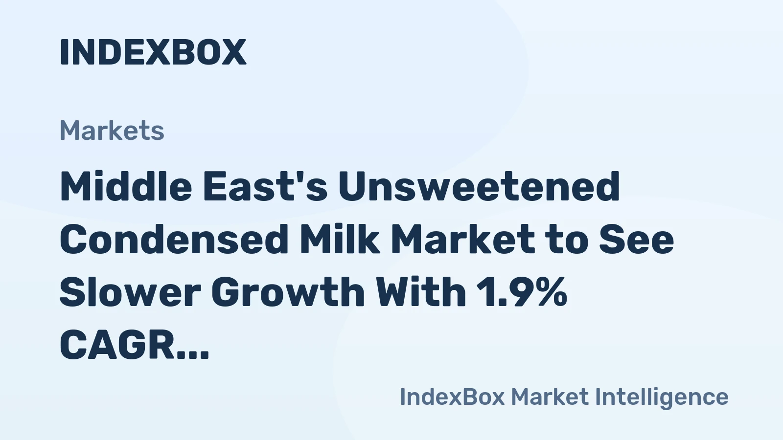 Middle East's Unsweetened Condensed Milk Market to See Slower Growth With 1.9% CAGR Through 2035