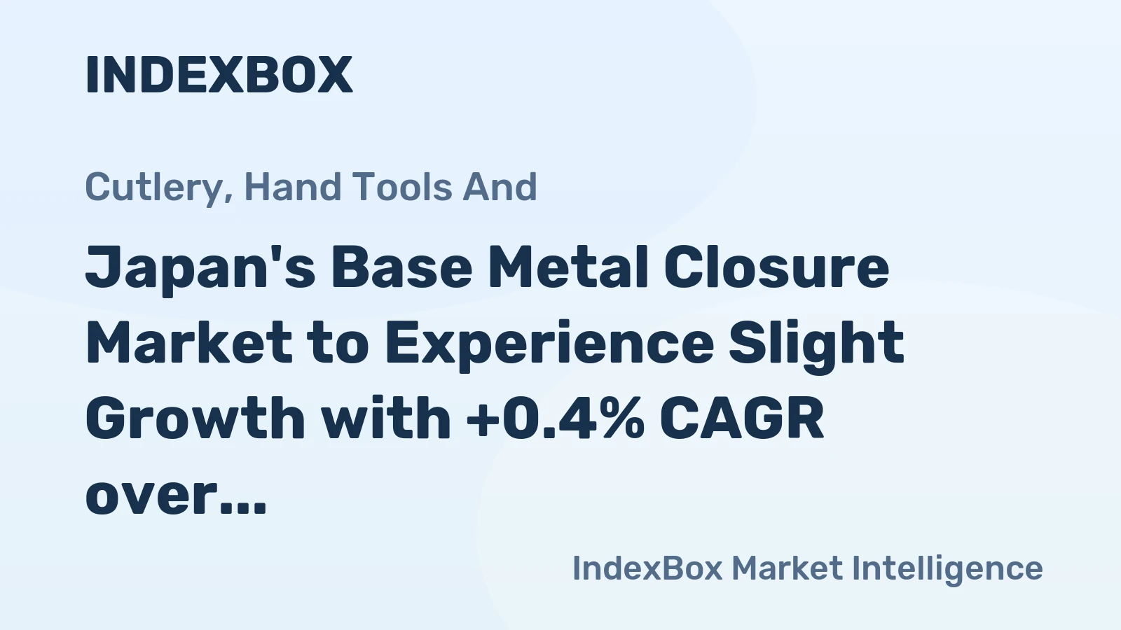 Japan's Base Metal Closure Market to Experience Slight Growth with +0.4% CAGR over Next Decade