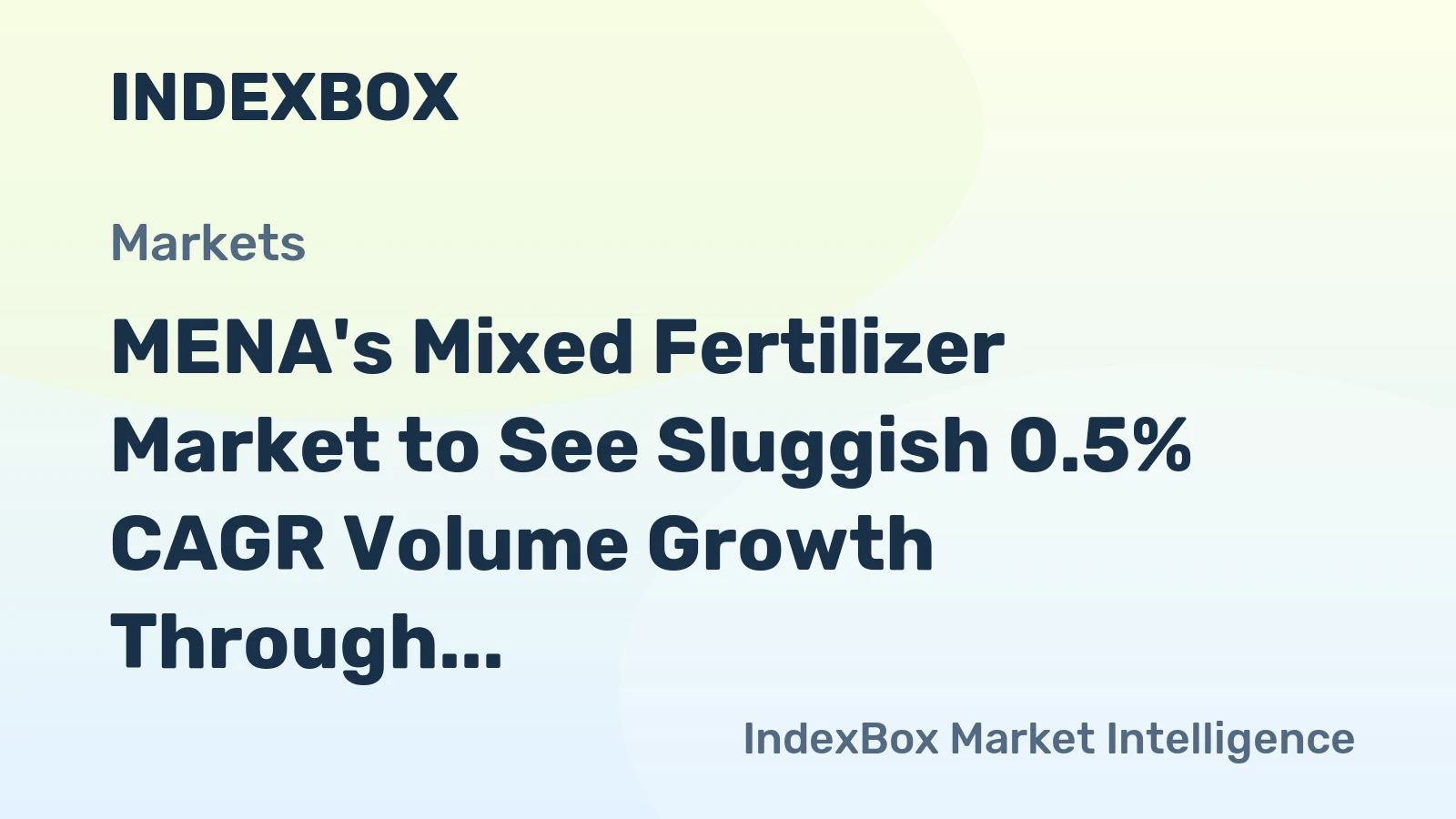 MENA's Mixed Fertilizer Market to See Sluggish 0.5% CAGR Volume Growth Through 2035