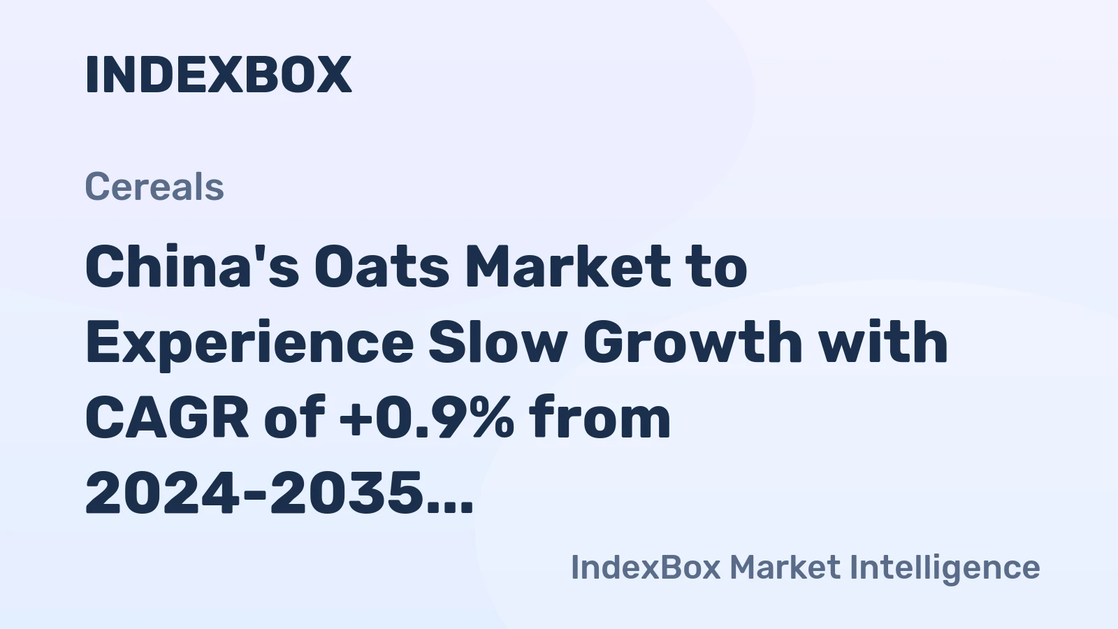 China's Oats Market to Experience Slow Growth with CAGR of +0.9% from 2024-2035
