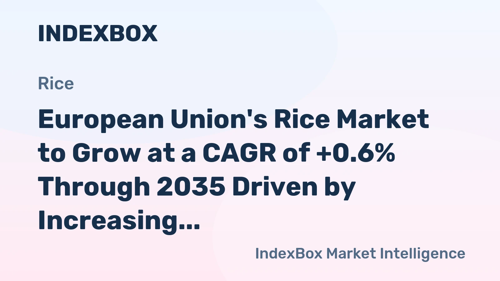 European Union's Rice Market to Grow at a CAGR of +0.6% Through 2035 Driven by Increasing Demand