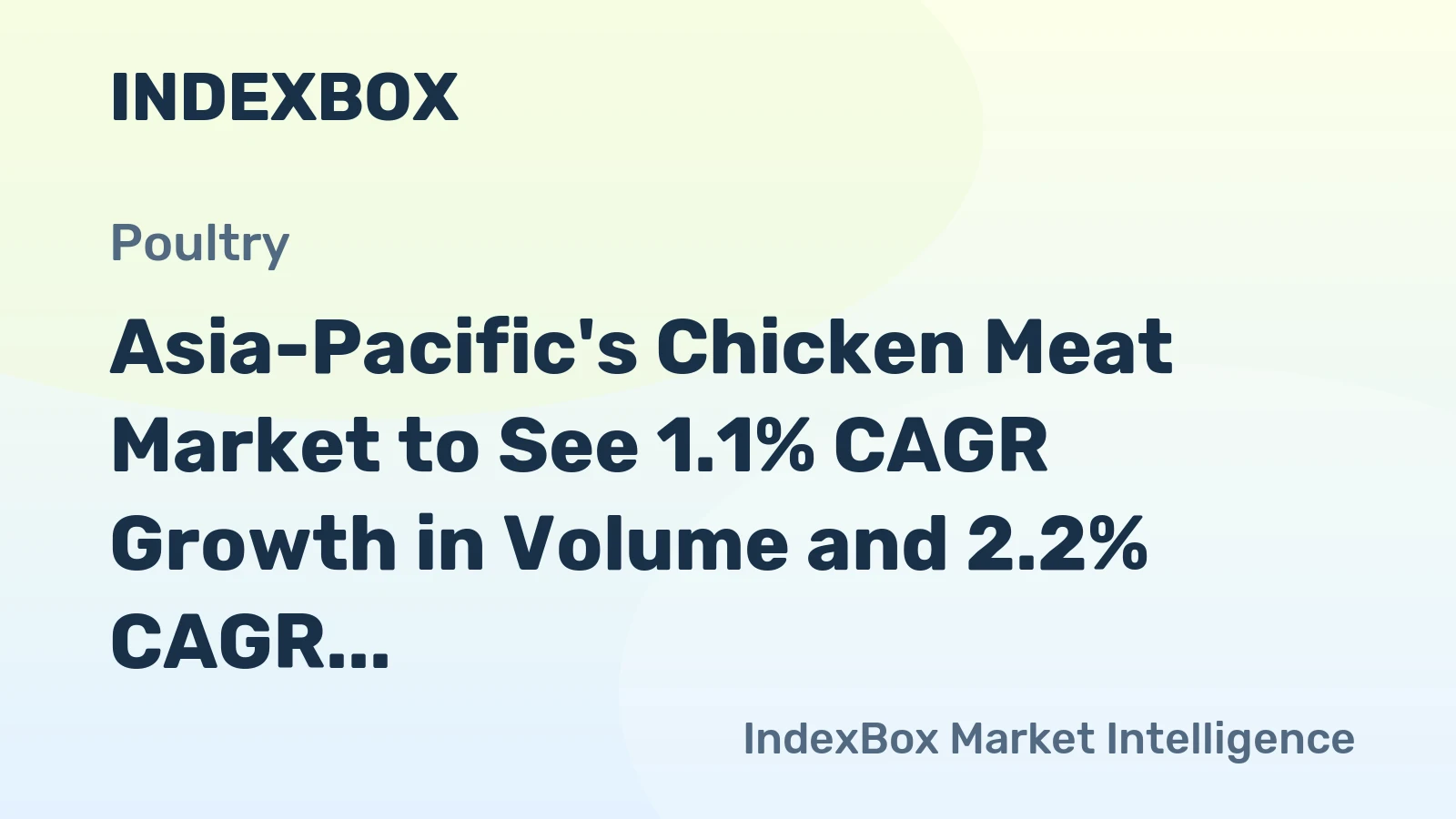 Asia-Pacific's Chicken Meat Market to See 1.1% CAGR Growth in Volume and 2.2% CAGR Growth in Value by 2035