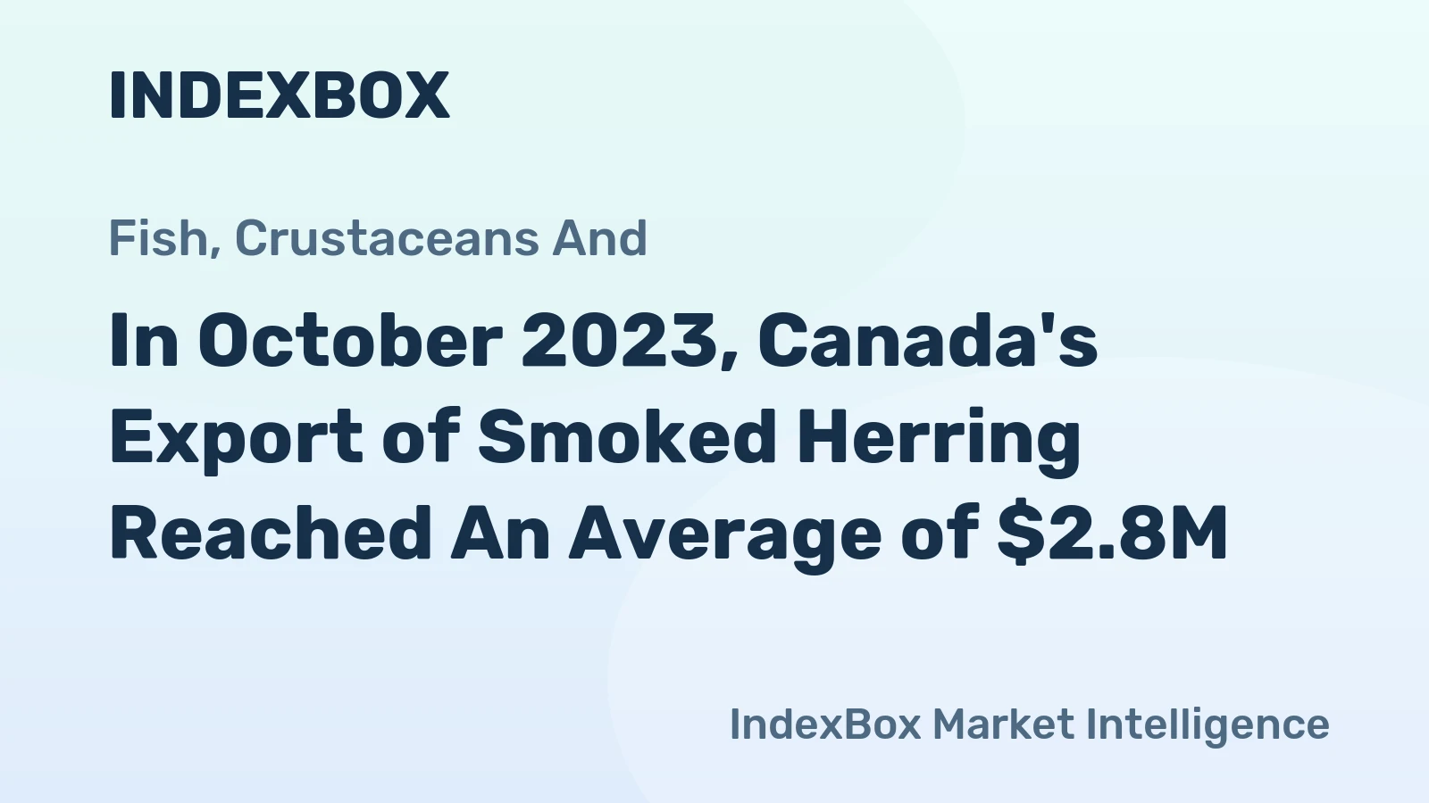In October 2023, Canada's Export of Smoked Herring Reached An Average of $2.8M