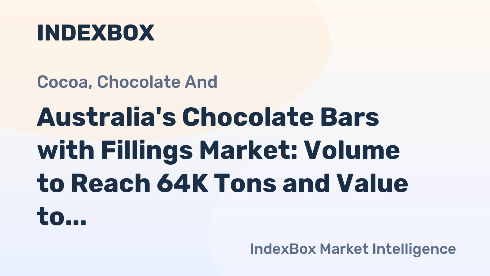 Australia's Chocolate Bars with Fillings Market: Volume to Reach 64K Tons and Value to Hit $326M by 2035
