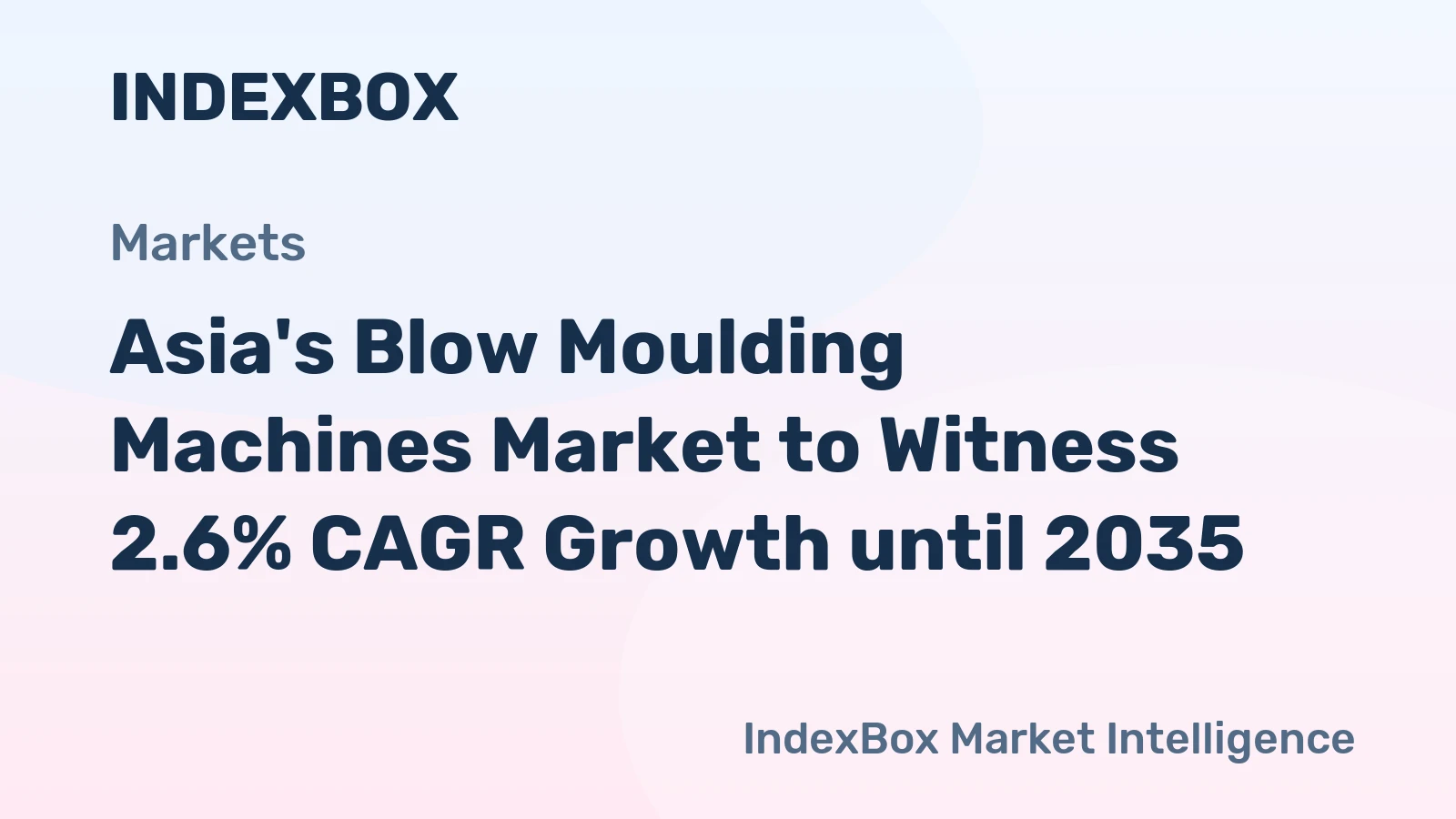 Asia's Blow Moulding Machines Market to Witness 2.6% CAGR Growth until 2035