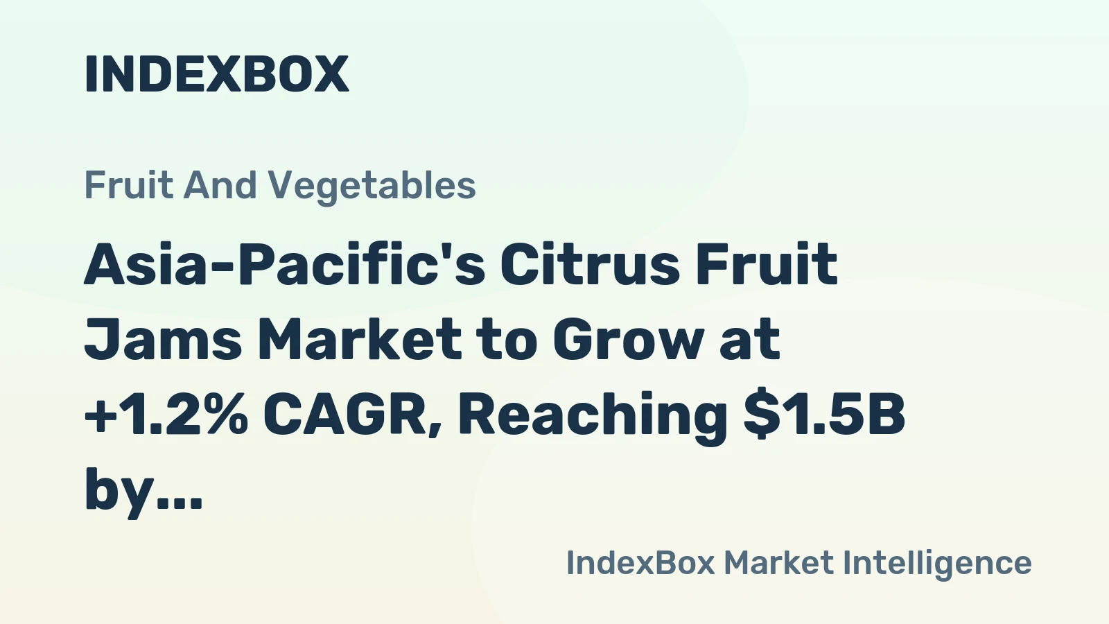 Asia-Pacific's Citrus Fruit Jams Market to Grow at +1.2% CAGR, Reaching $1.5B by 2035
