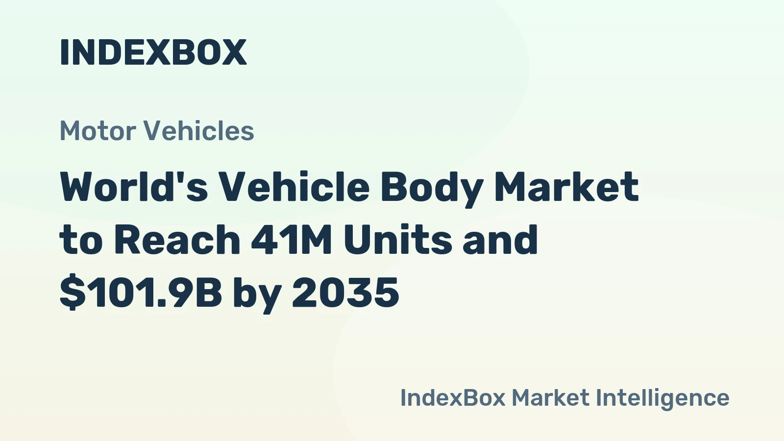 World's Vehicle Body Market to Reach 41M Units and $101.9B by 2035
