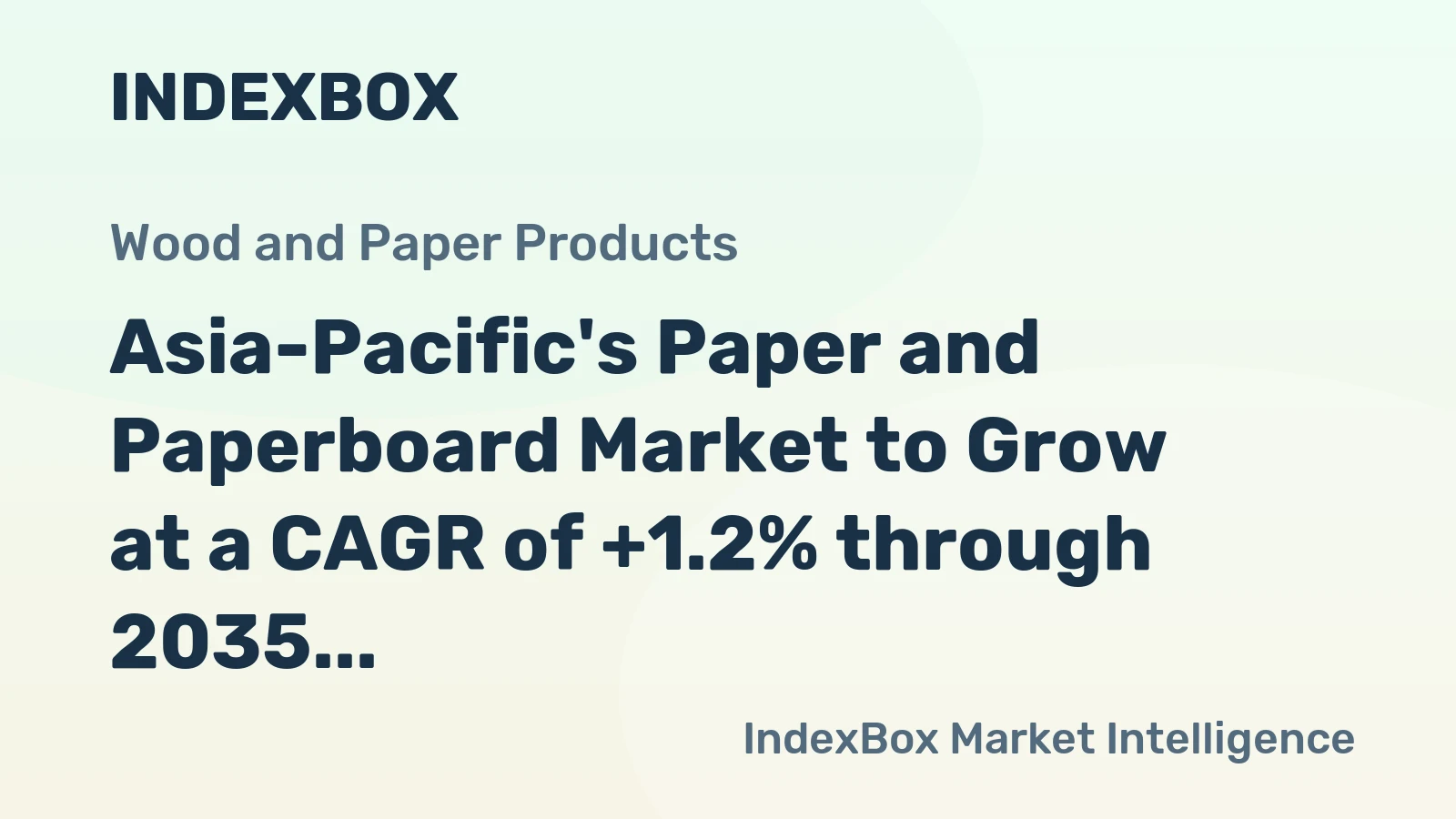 Asia-Pacific's Paper and Paperboard Market to Grow at a CAGR of +1.2% through 2035, Reaching $316.3B in Value