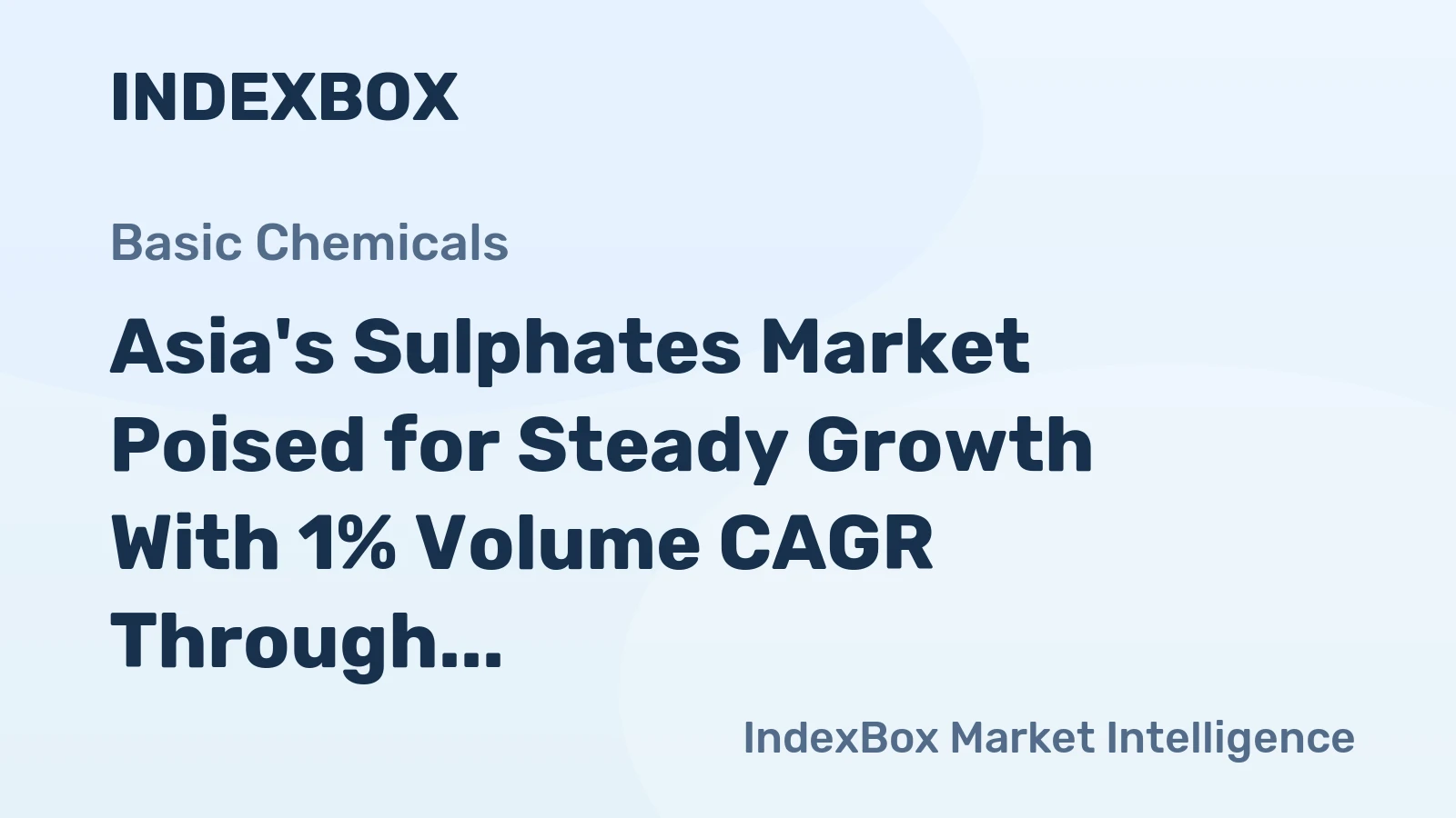 Asia's Sulphates Market Poised for Steady Growth With 1% Volume CAGR Through 2035