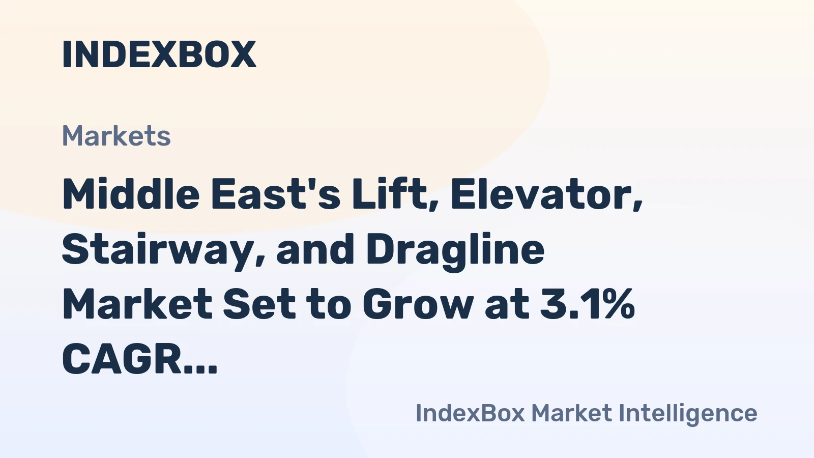 Middle East's Lift, Elevator, Stairway, and Dragline Market Set to Grow at 3.1% CAGR, Reaching 162K Units by 2035