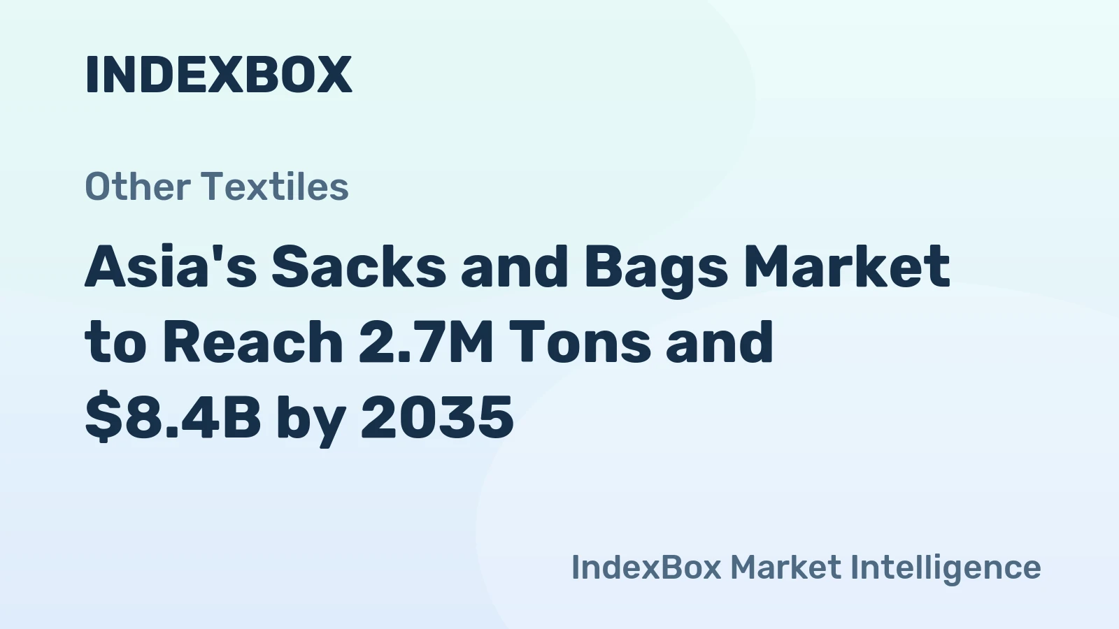Asia's Sacks and Bags Market to Reach 2.7M Tons and $8.4B by 2035
