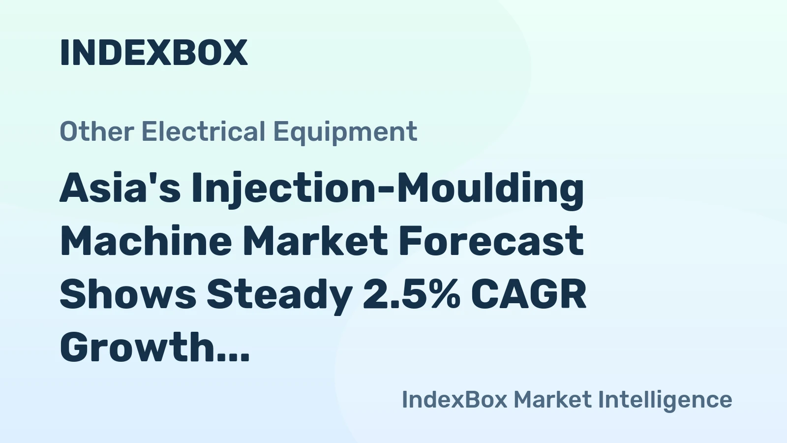 Asia's Injection-Moulding Machine Market Forecast Shows Steady 2.5% CAGR Growth Through 2035