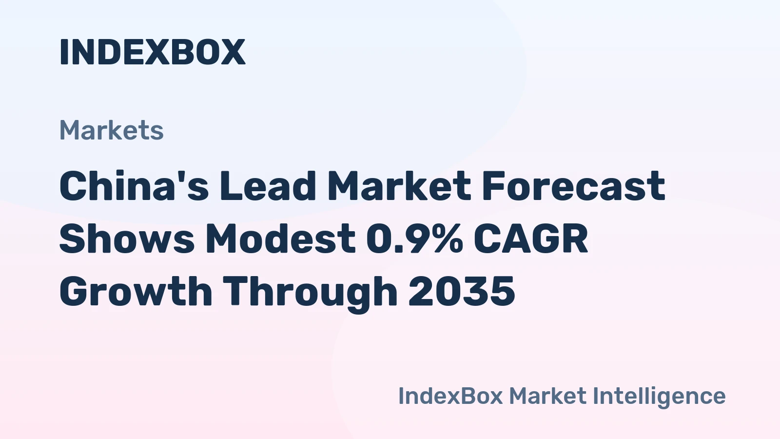 China's Lead Market Forecast Shows Modest 0.9% CAGR Growth Through 2035