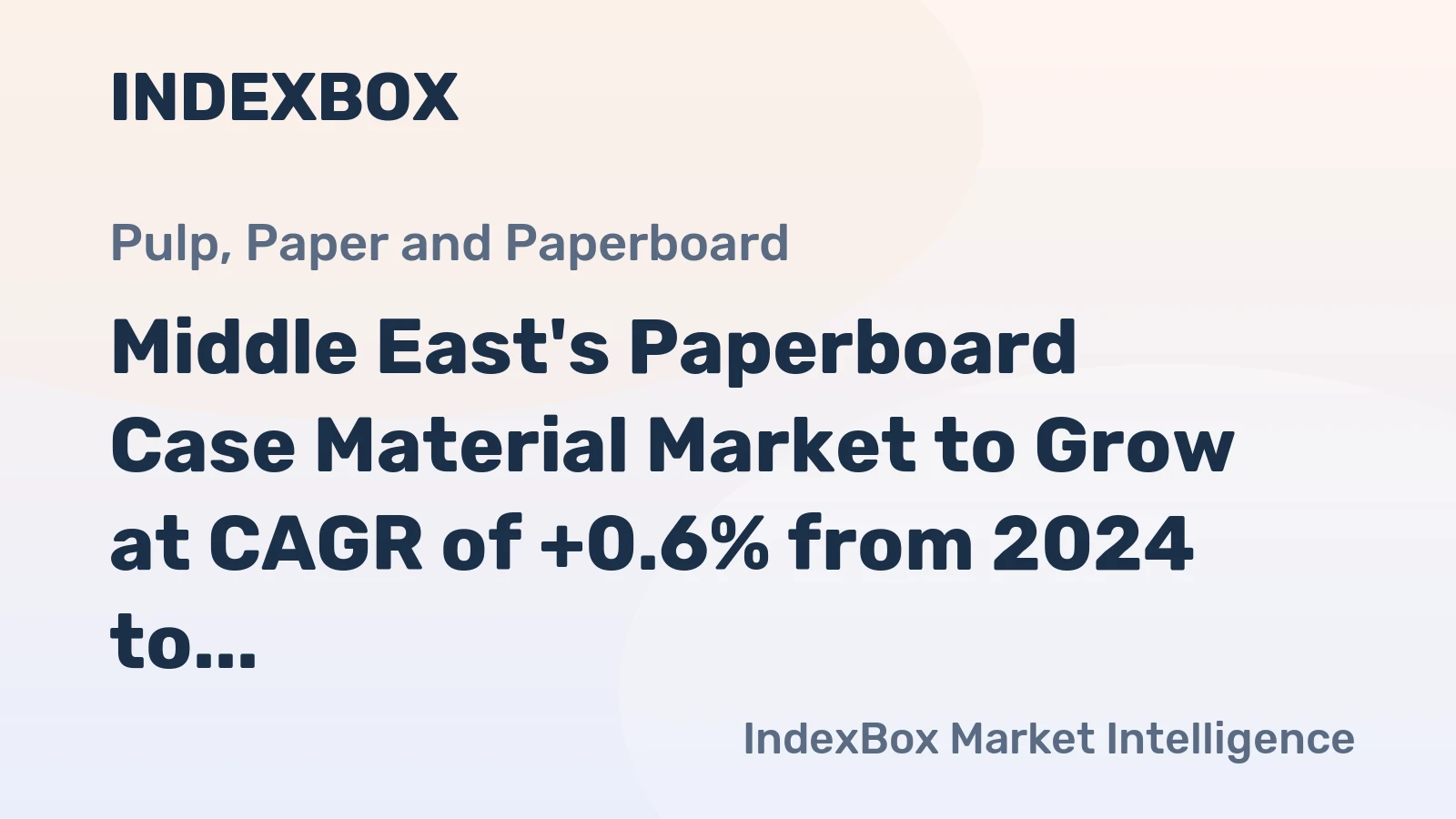 Middle East's Paperboard Case Material Market to Grow at CAGR of +0.6% from 2024 to 2035