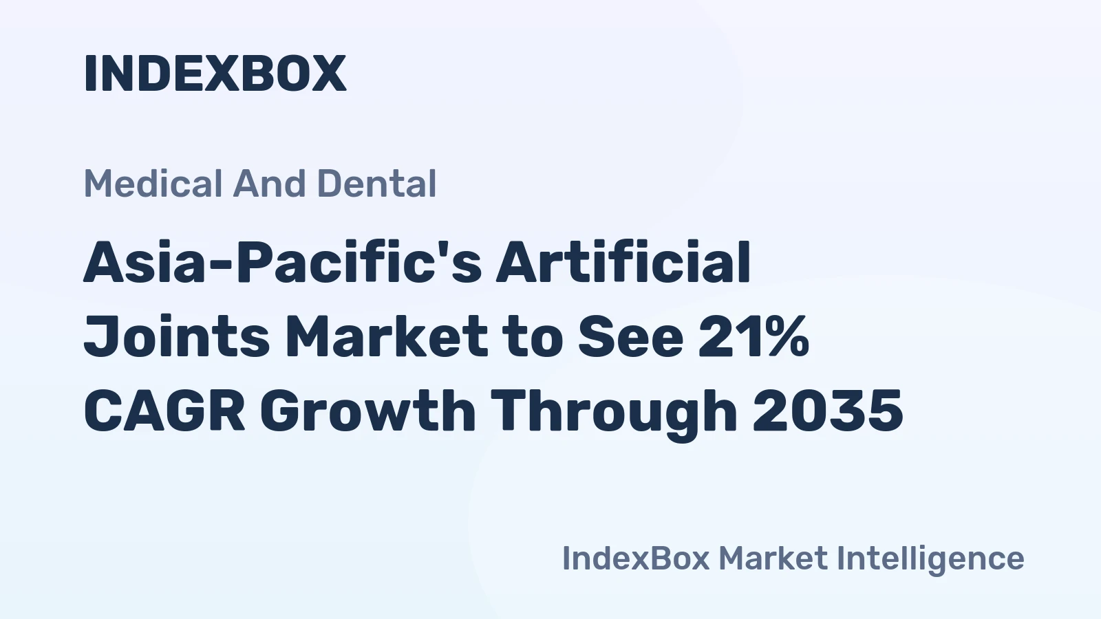 Asia-Pacific's Artificial Joints Market to See 21% CAGR Growth Through 2035