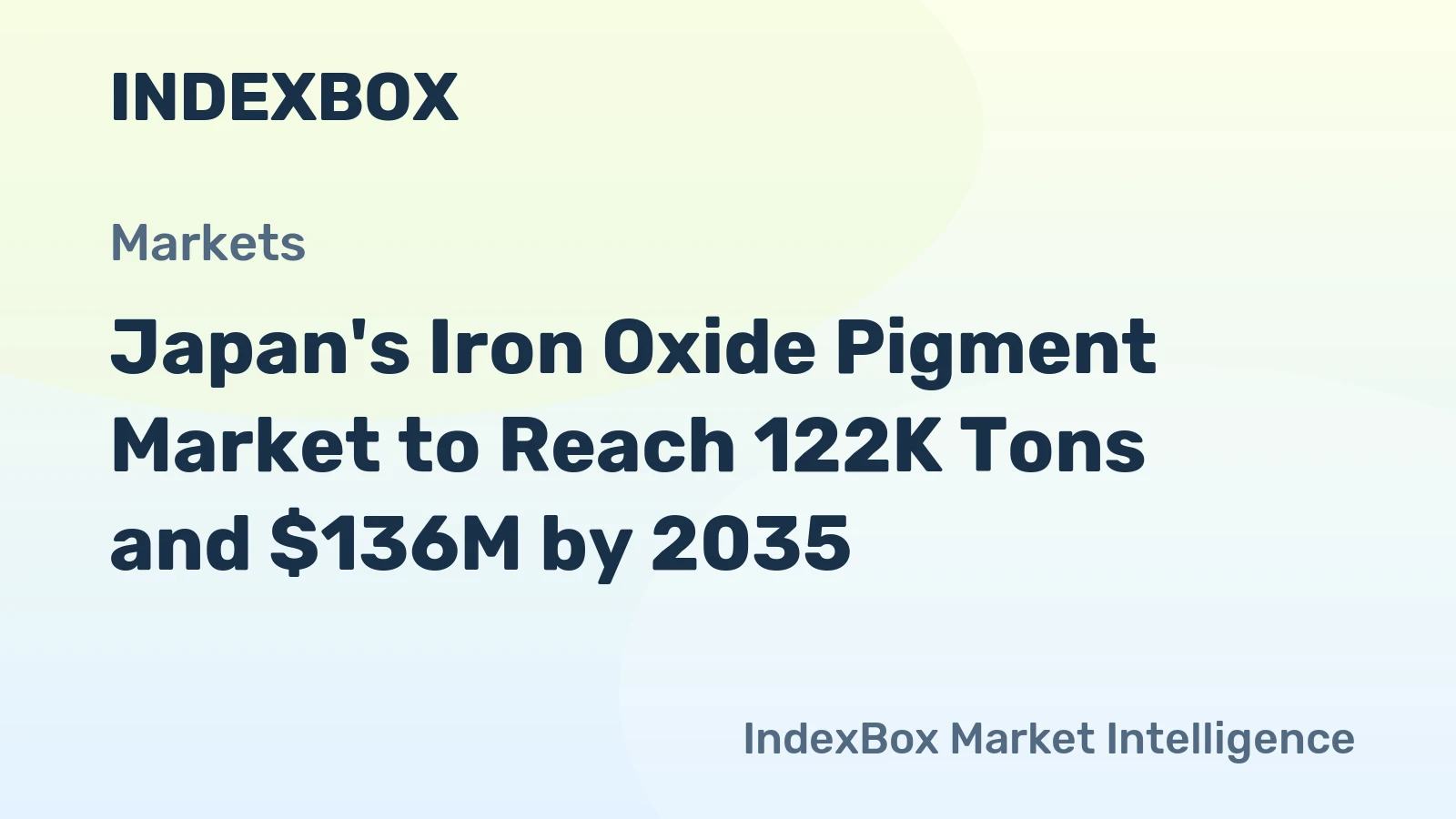 Japan's Iron Oxide Pigment Market to Reach 122K Tons and $136M by 2035