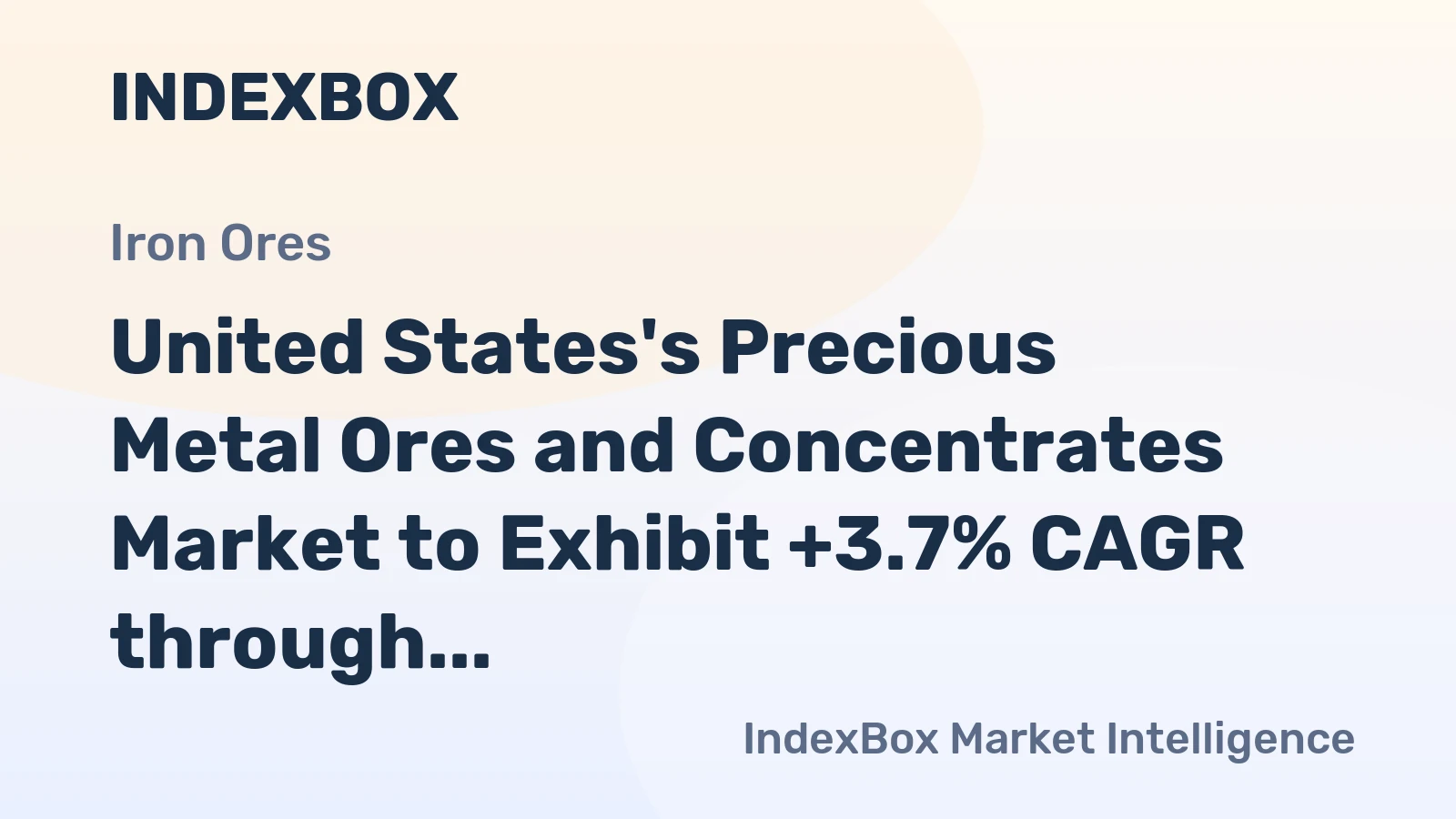 United States's Precious Metal Ores and Concentrates Market to Exhibit +3.7% CAGR through 2035