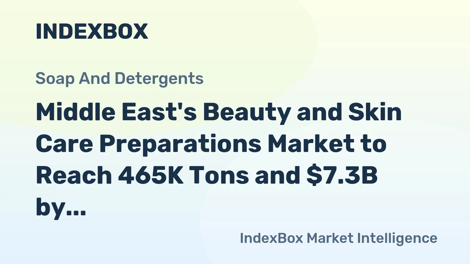 Middle East's Beauty and Skin Care Preparations Market to Reach 465K Tons and $7.3B by 2035