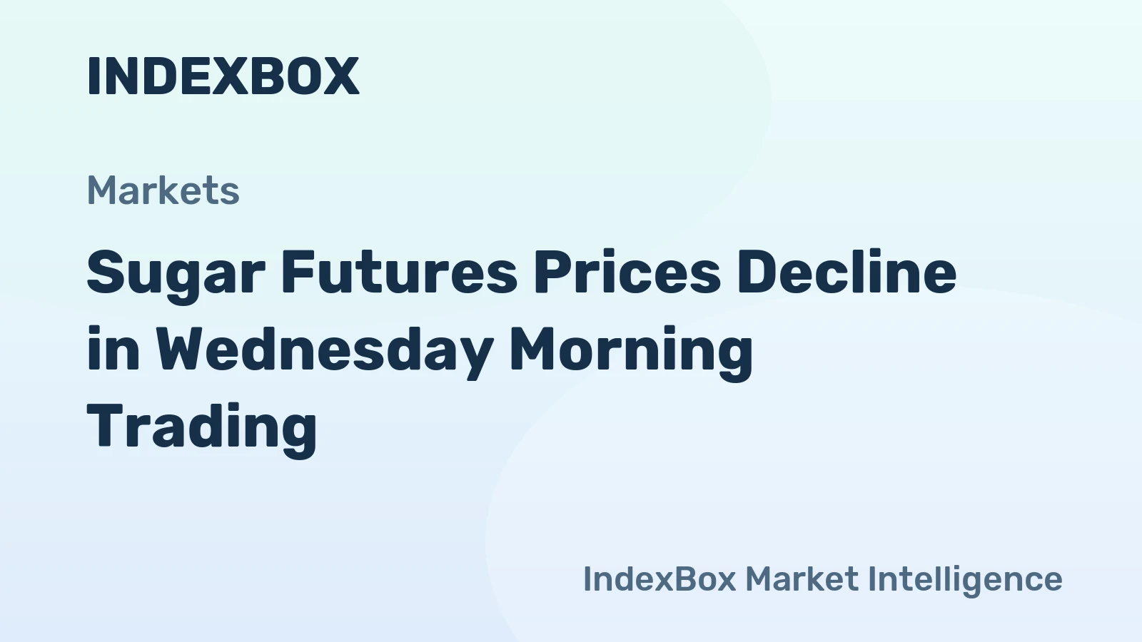 Sugar Futures Prices Decline in Wednesday Morning Trading